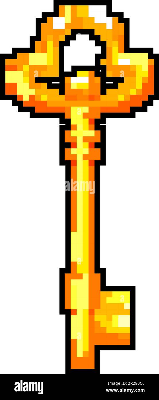 ancieny key vintage game pixel art vector illustration Stock Vector ...