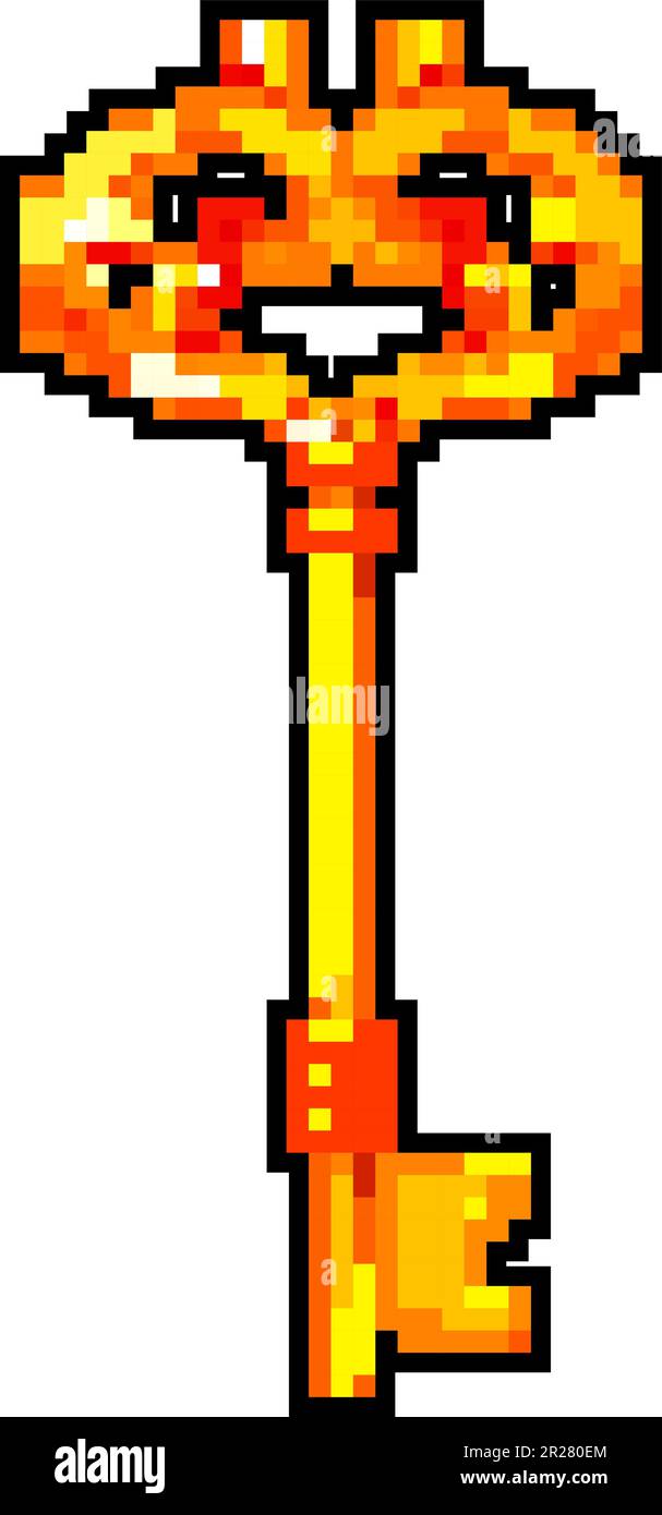 medieval key vintage game pixel art vector illustration Stock Vector ...