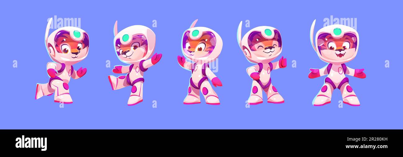Tiger space astronaut cute baby cartoon vector character illustration ...