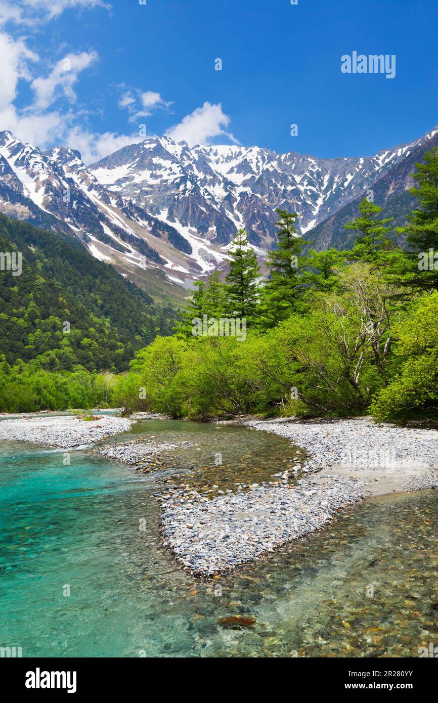 Azusagawa river hotaka mountains hi-res stock photography and images - Alamy