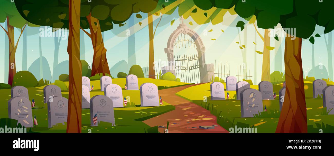 Gate into military cemetery Stock Vector Images - Alamy