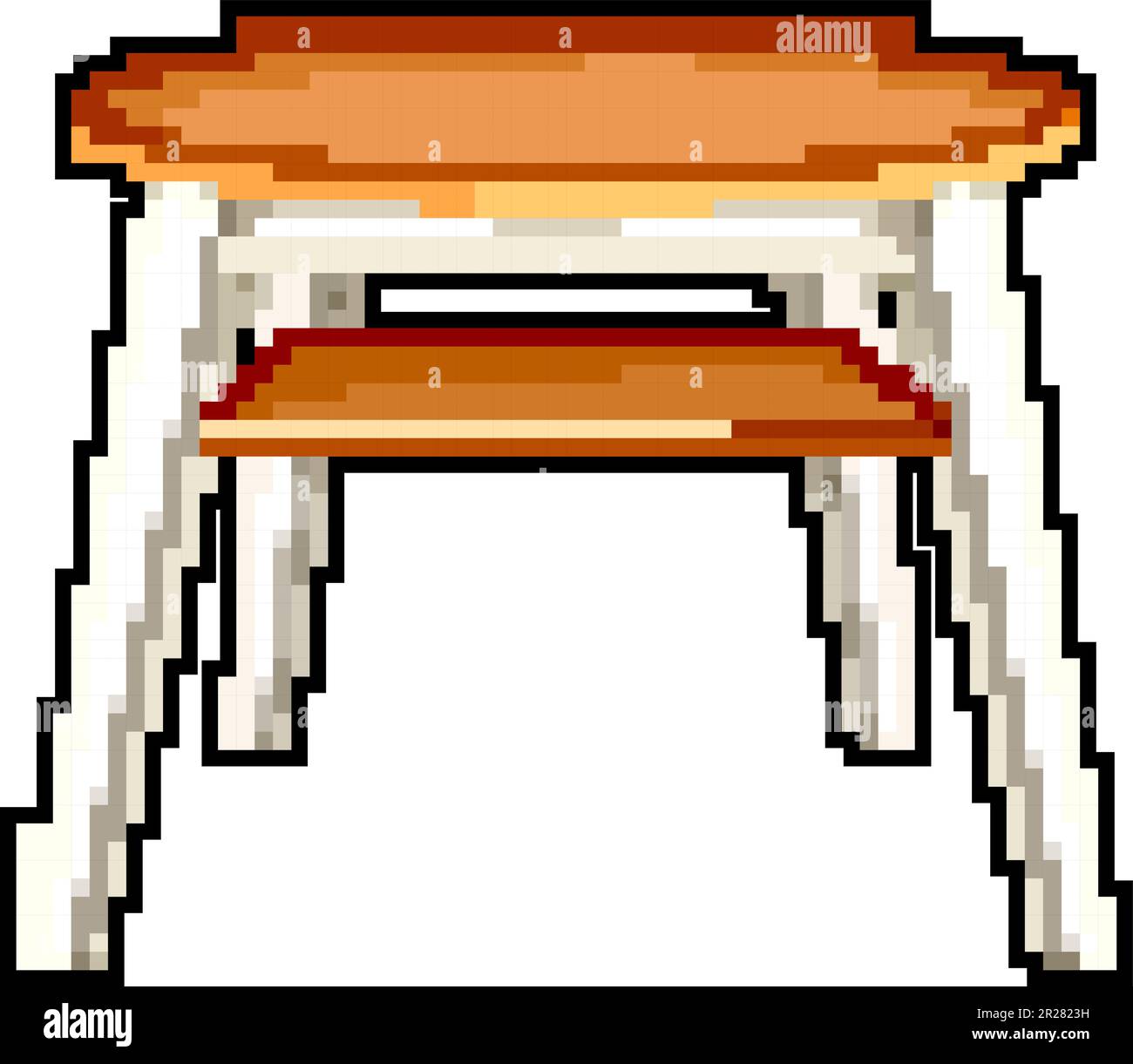 wooden kid table game pixel art vector illustration Stock Vector Image ...