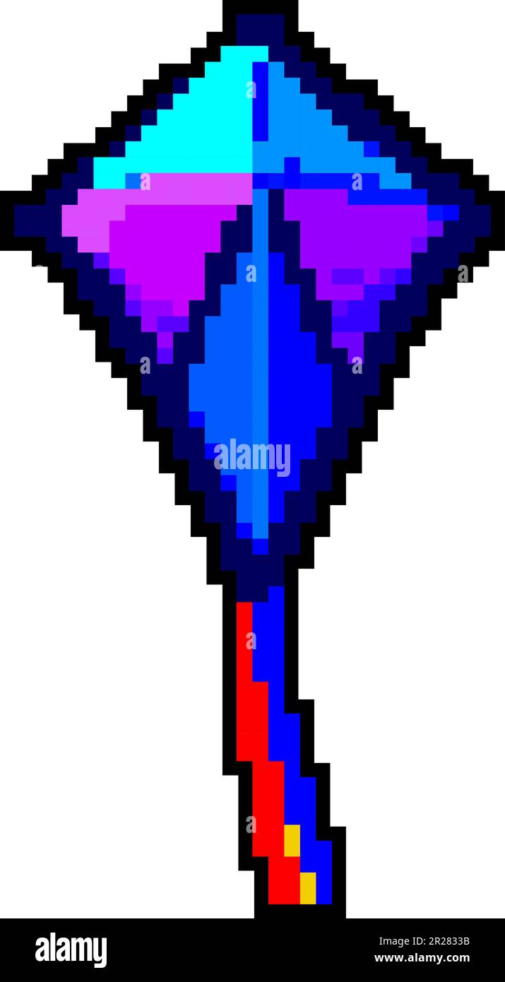 fly kite sky game pixel art vector illustration Stock Vector Image ...