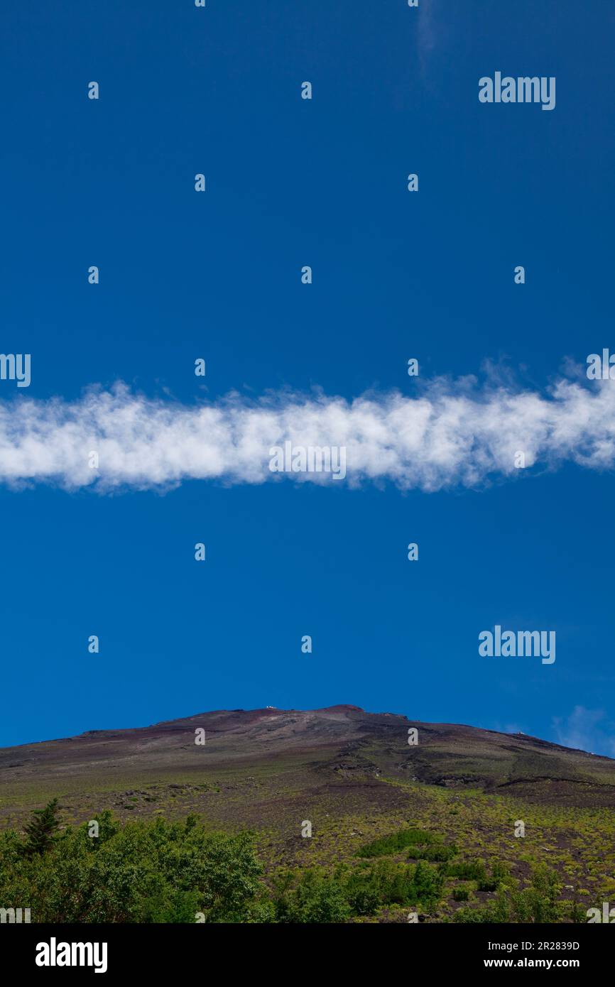 Mount Fuji New 5th Station and clouds Stock Photo - Alamy