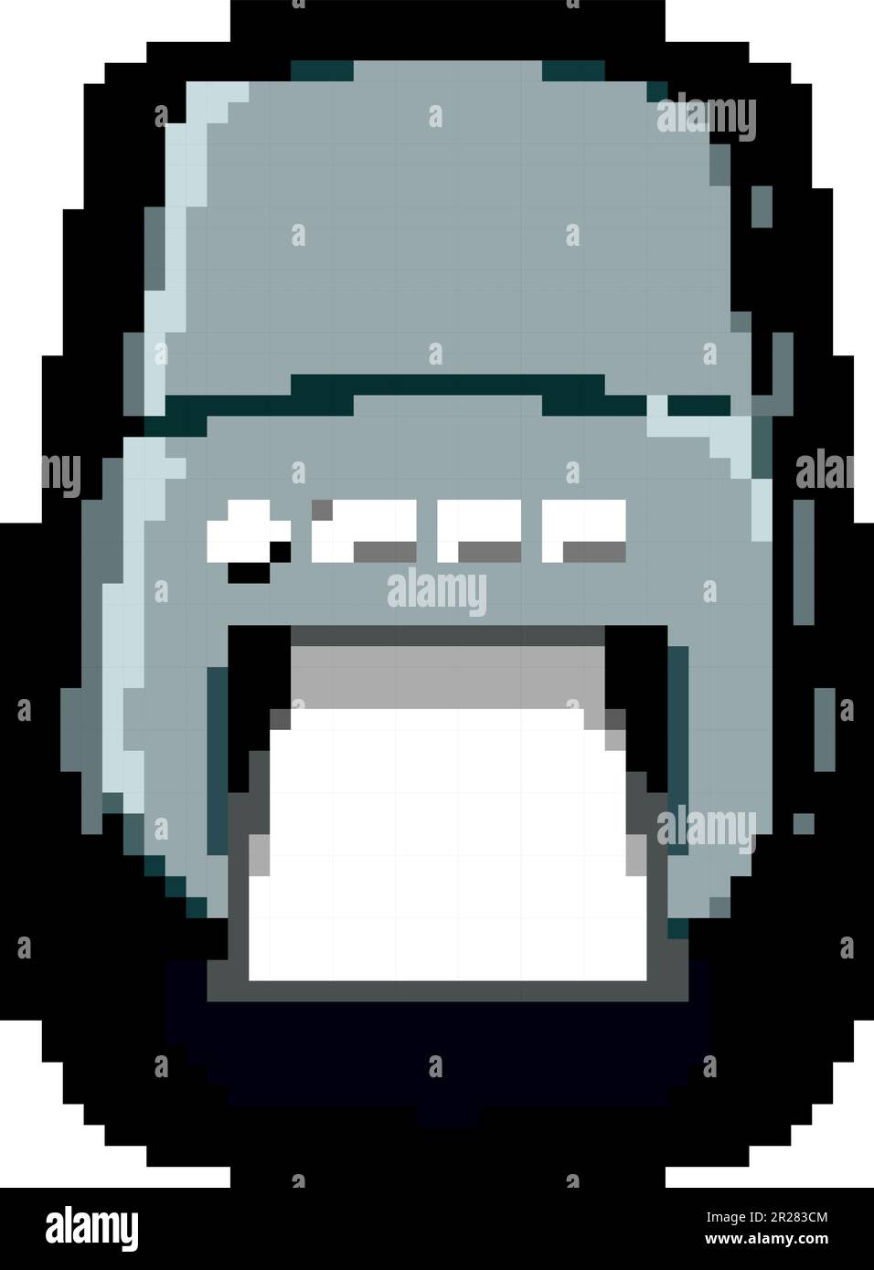 ribbon label printer game pixel art vector illustration Stock Vector ...