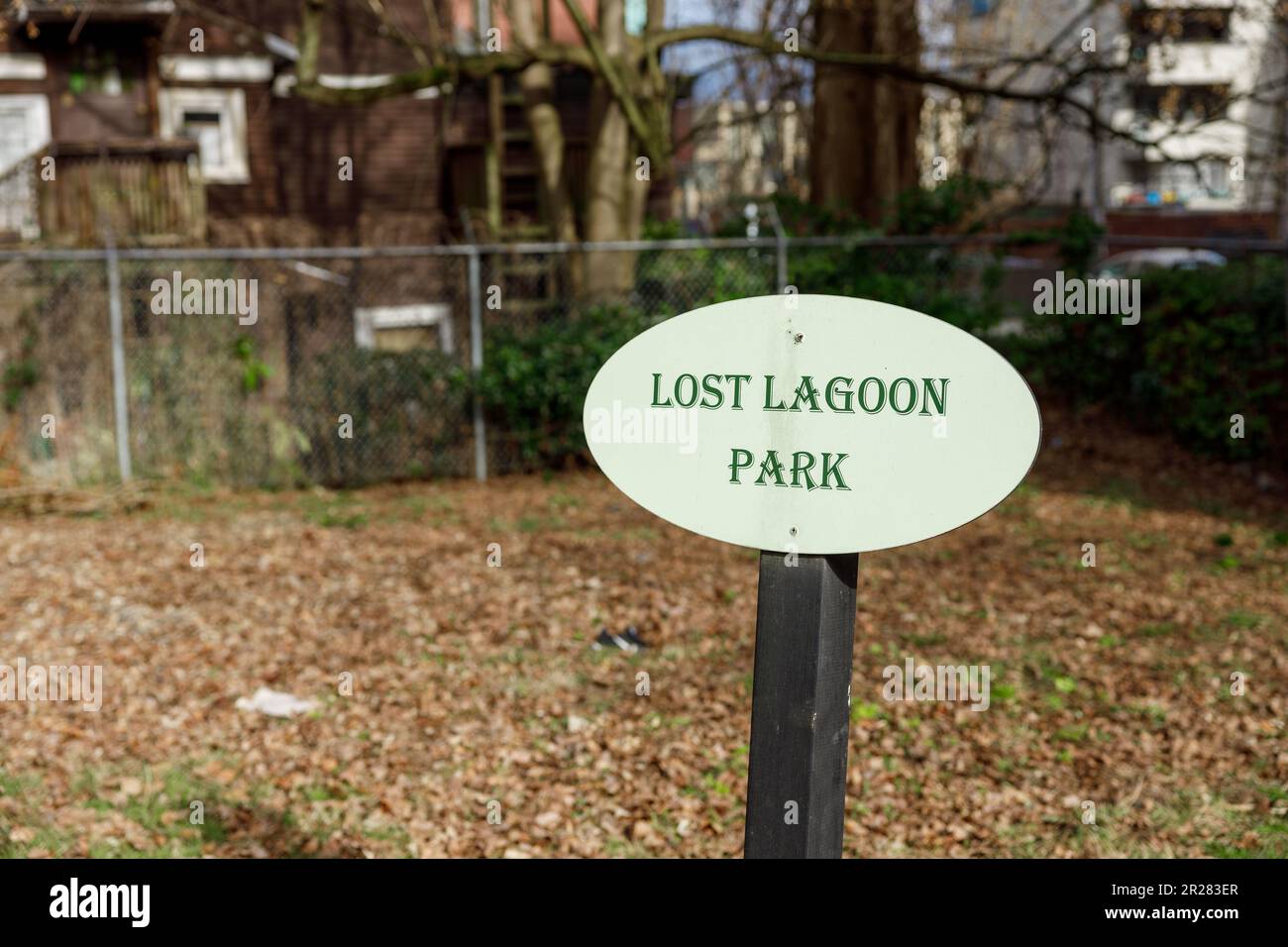 Vancouver, Canada - March 8,2023: View of Lost Lagoon Park on Robson ...
