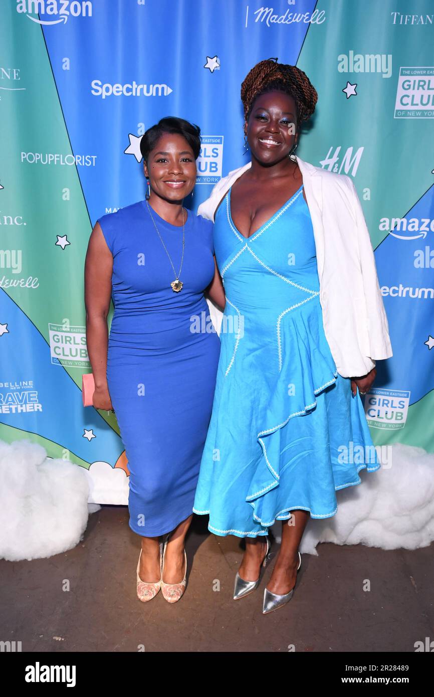 New York, USA. 17th May, 2023. Ebonie Simpson (right) attends the Lower ...