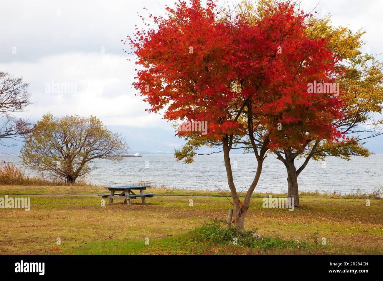 Mutsuyazaki Cape beach, Lake Biwa Stock Photo - Alamy