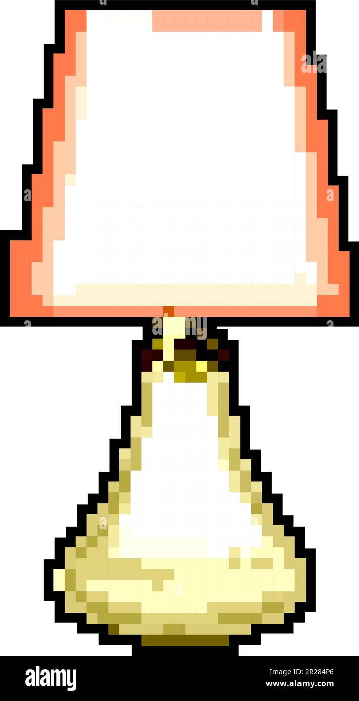 decoration lamp table game pixel art vector illustration Stock Vector ...