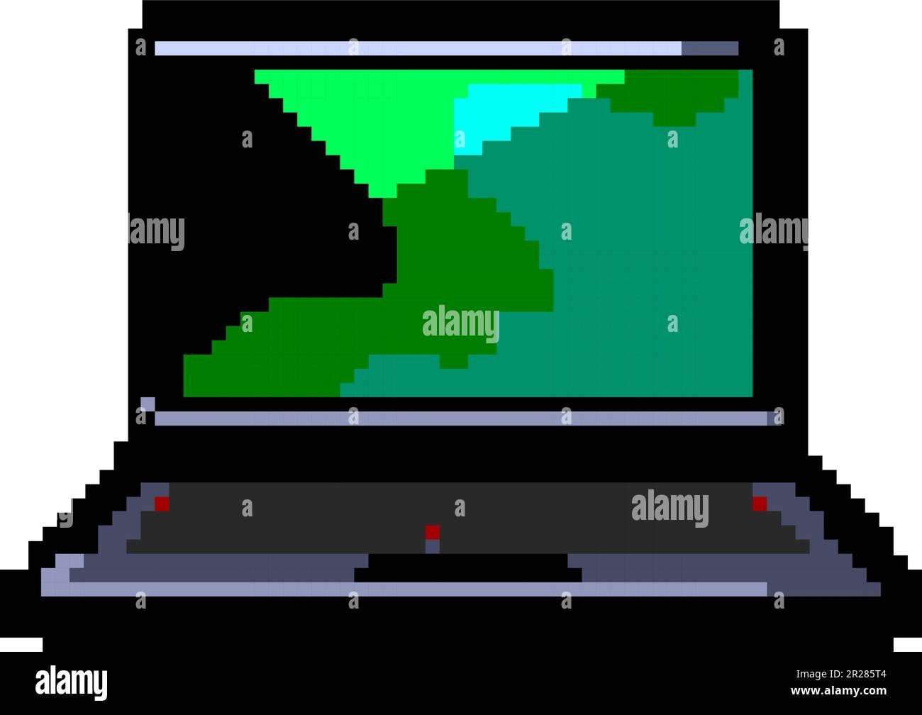 online laptop gaming game pixel art vector illustration Stock Vector ...