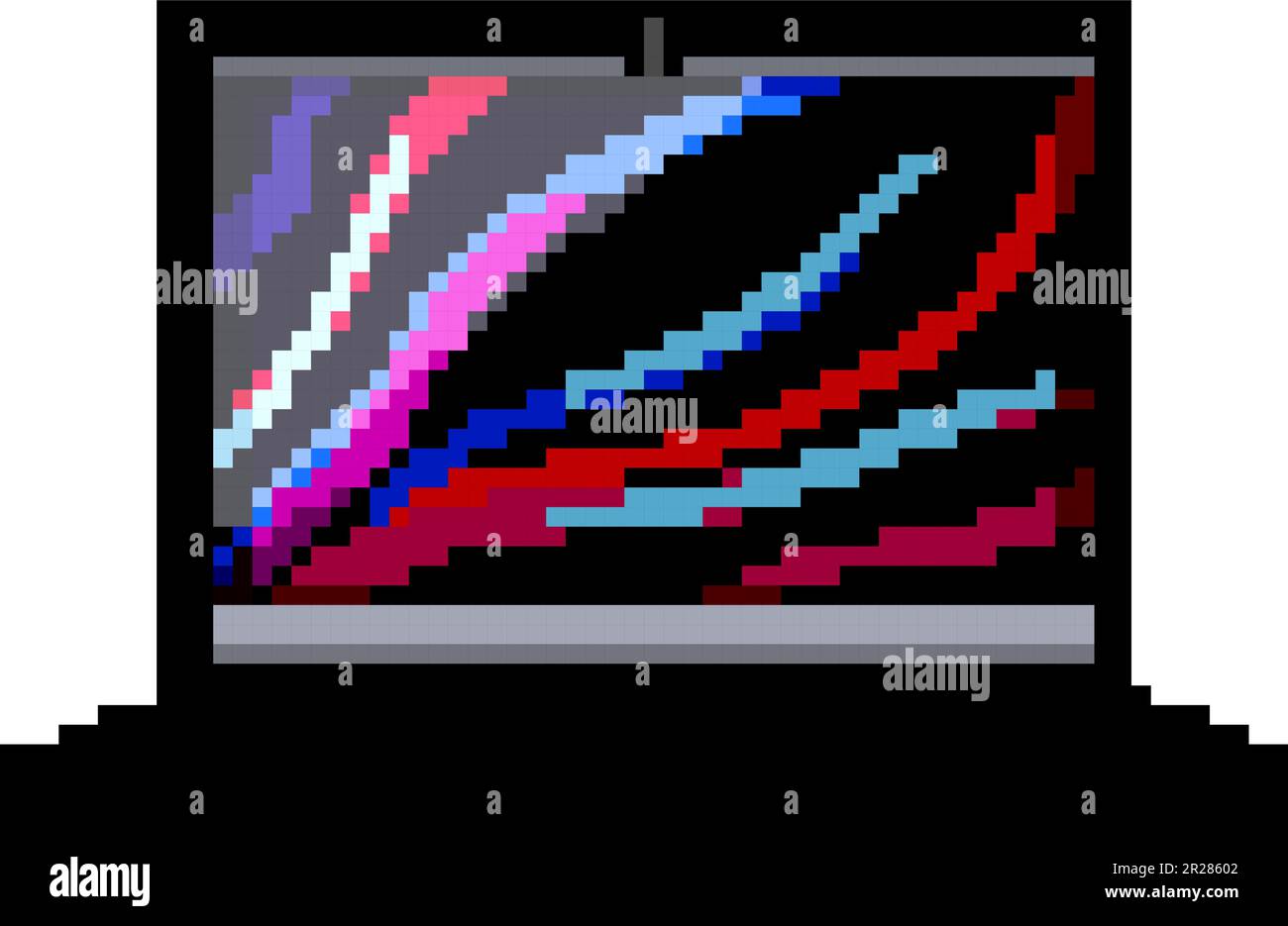 neon laptop gaming game pixel art vector illustration Stock Vector ...