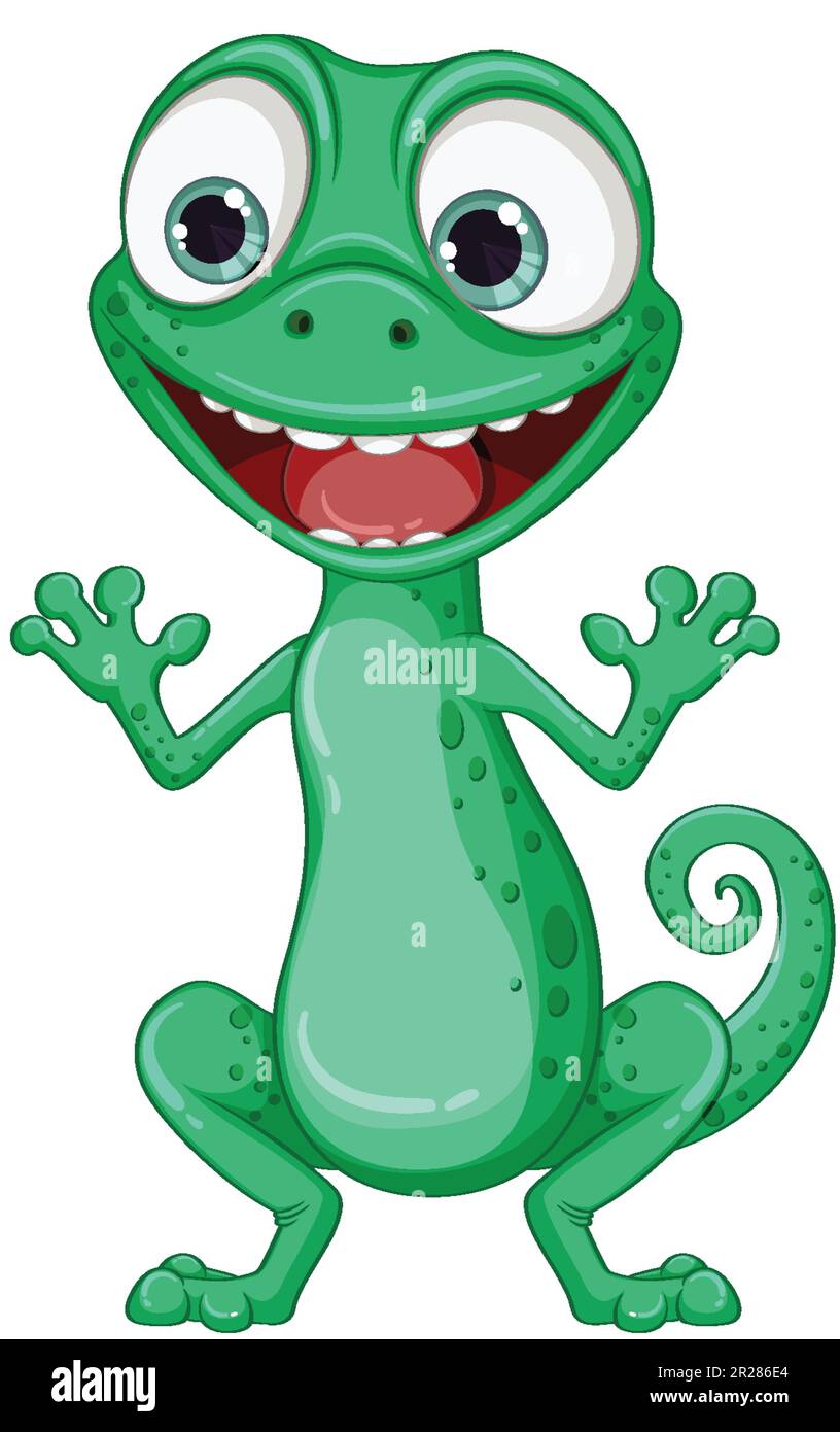 Funny Lizard Cartoon Character illustration Stock Vector Image & Art ...