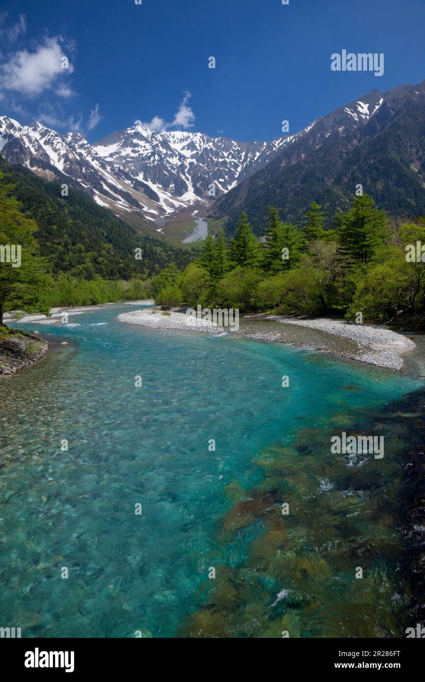 Azusagawa River and Hotaka mountains Stock Photo - Alamy