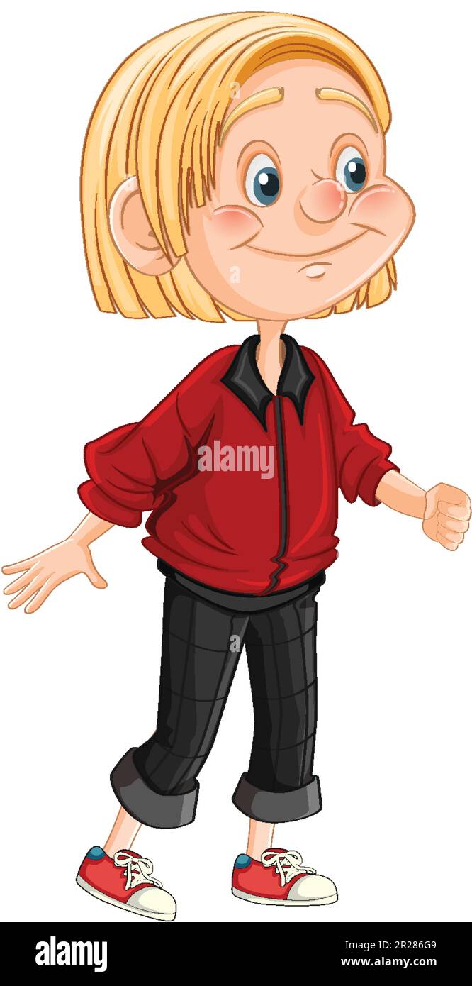 Girl wearing casual outfit cartoon character illustration Stock Vector ...