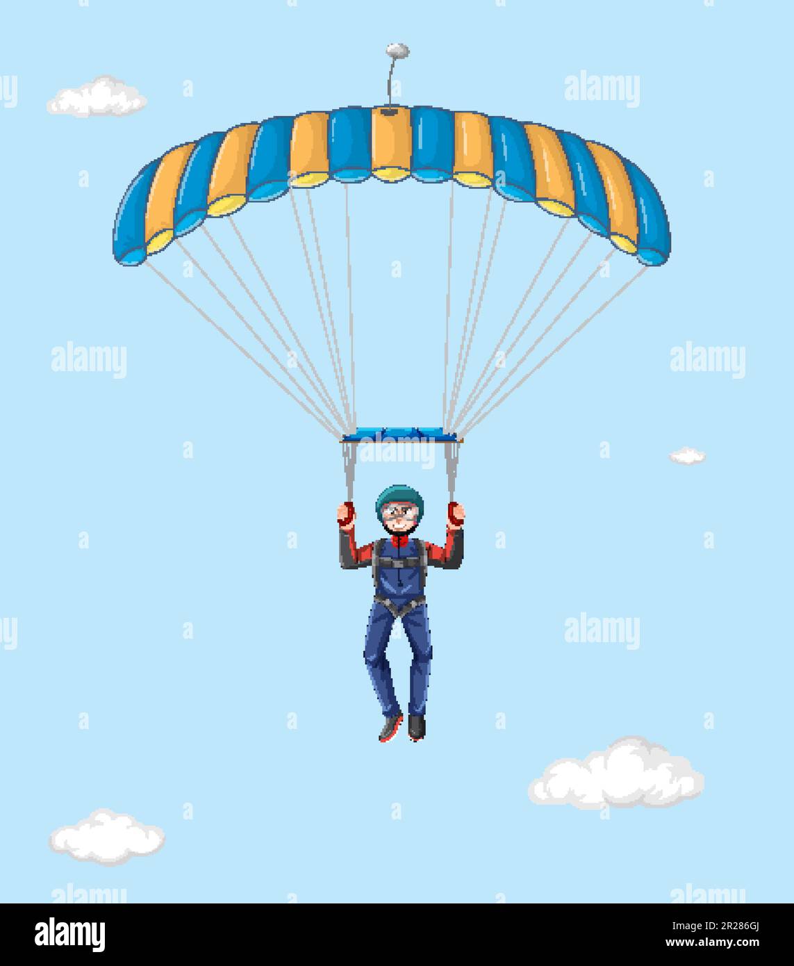 Skydiver Flying under Parachute illustration Stock Vector Image & Art ...