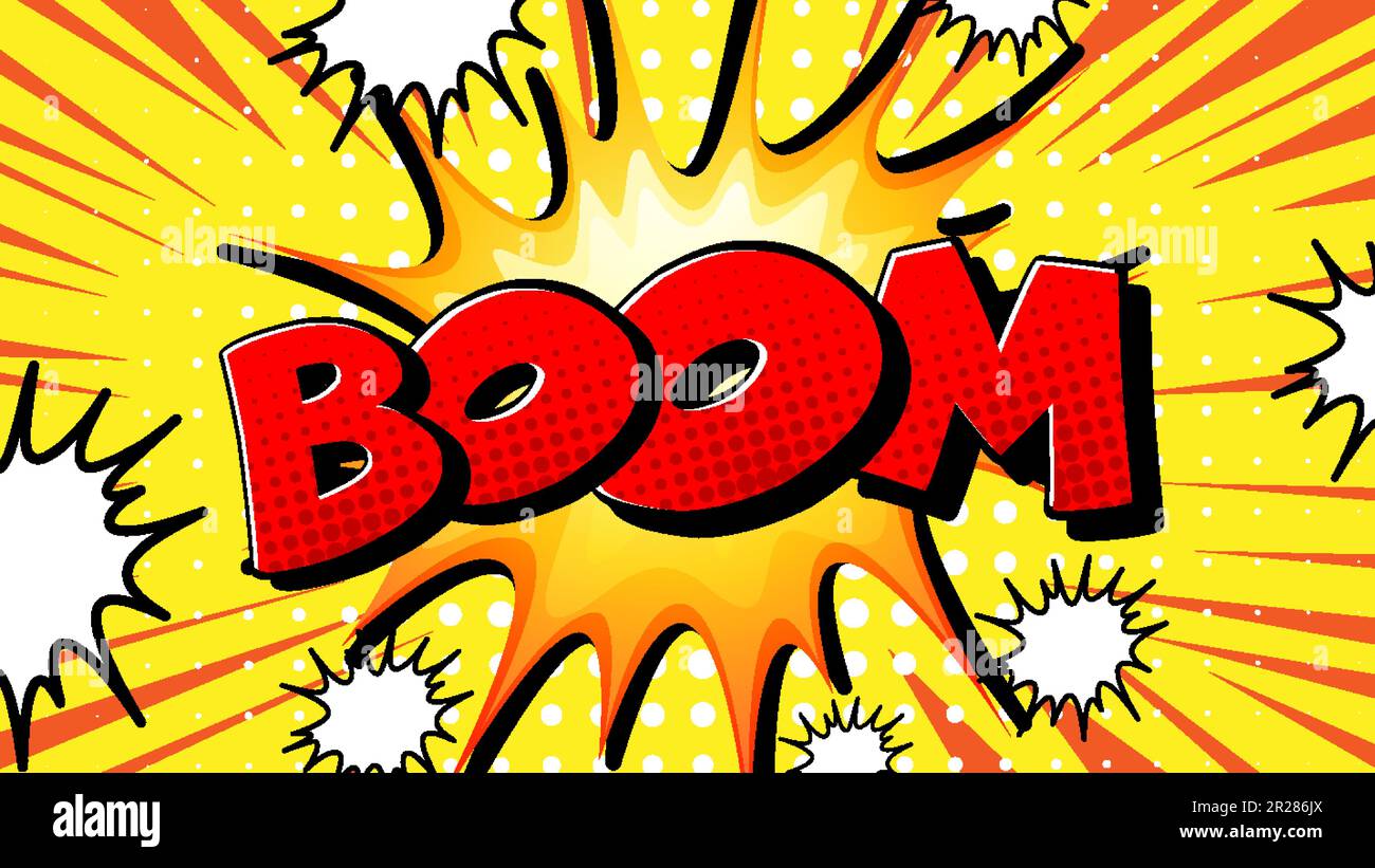 Boom retro comic speech bubble and effect in pop art style illustration ...