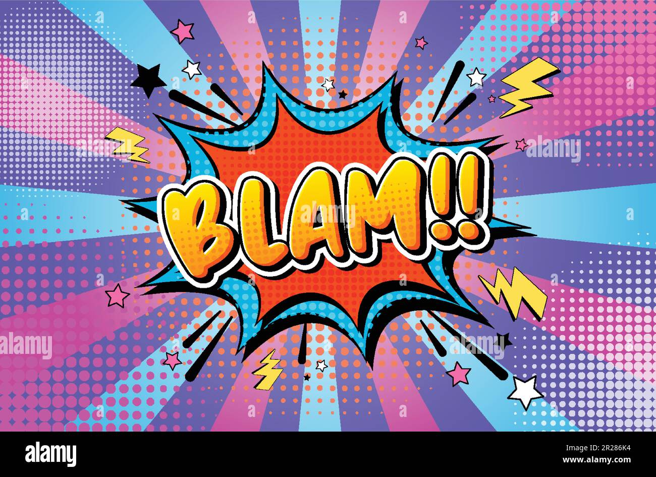 Blam retro comic speech bubble and effect in pop art style illustration ...