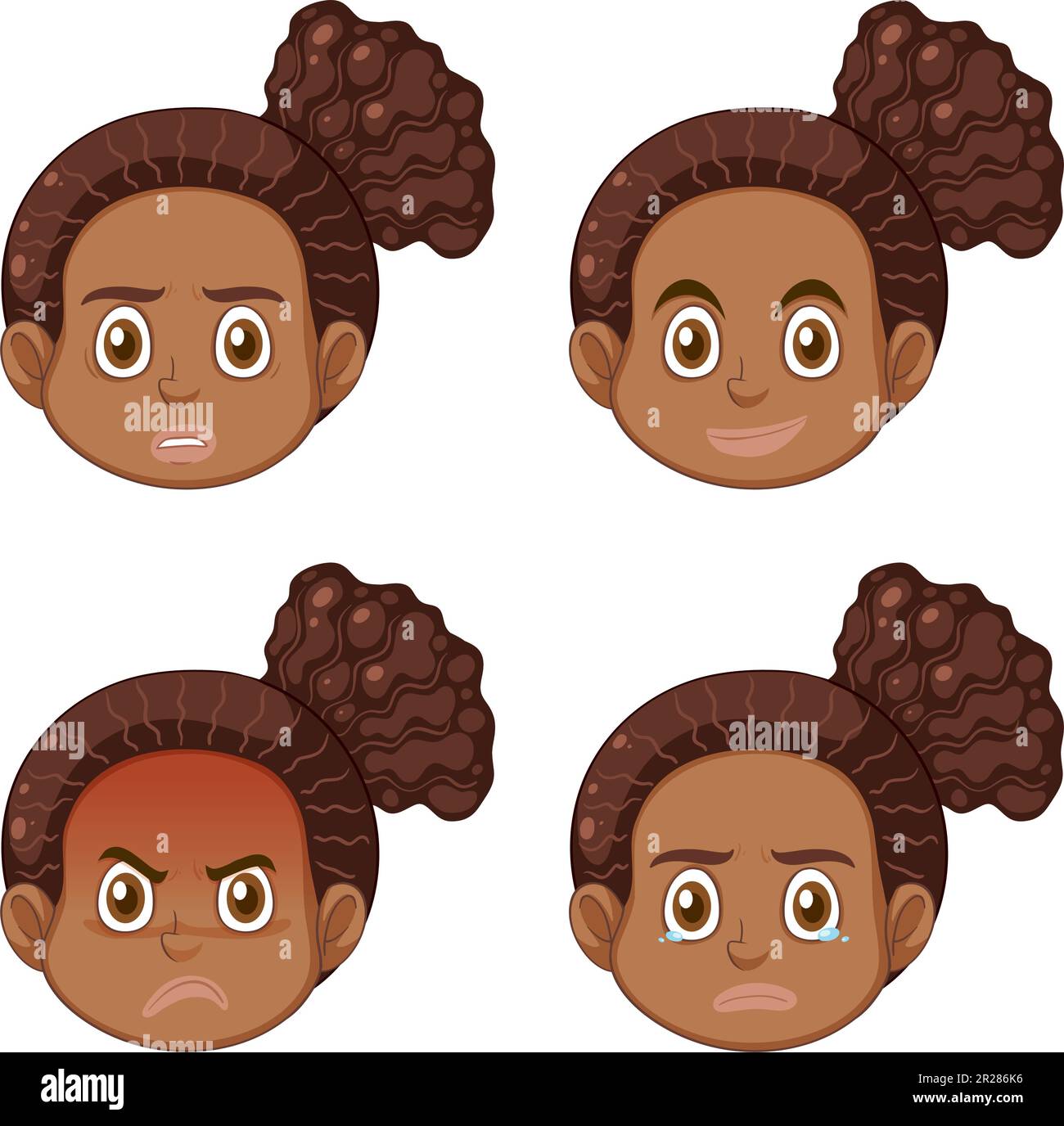 Many Face Expressions of Adolescent Girls illustration Stock Vector ...