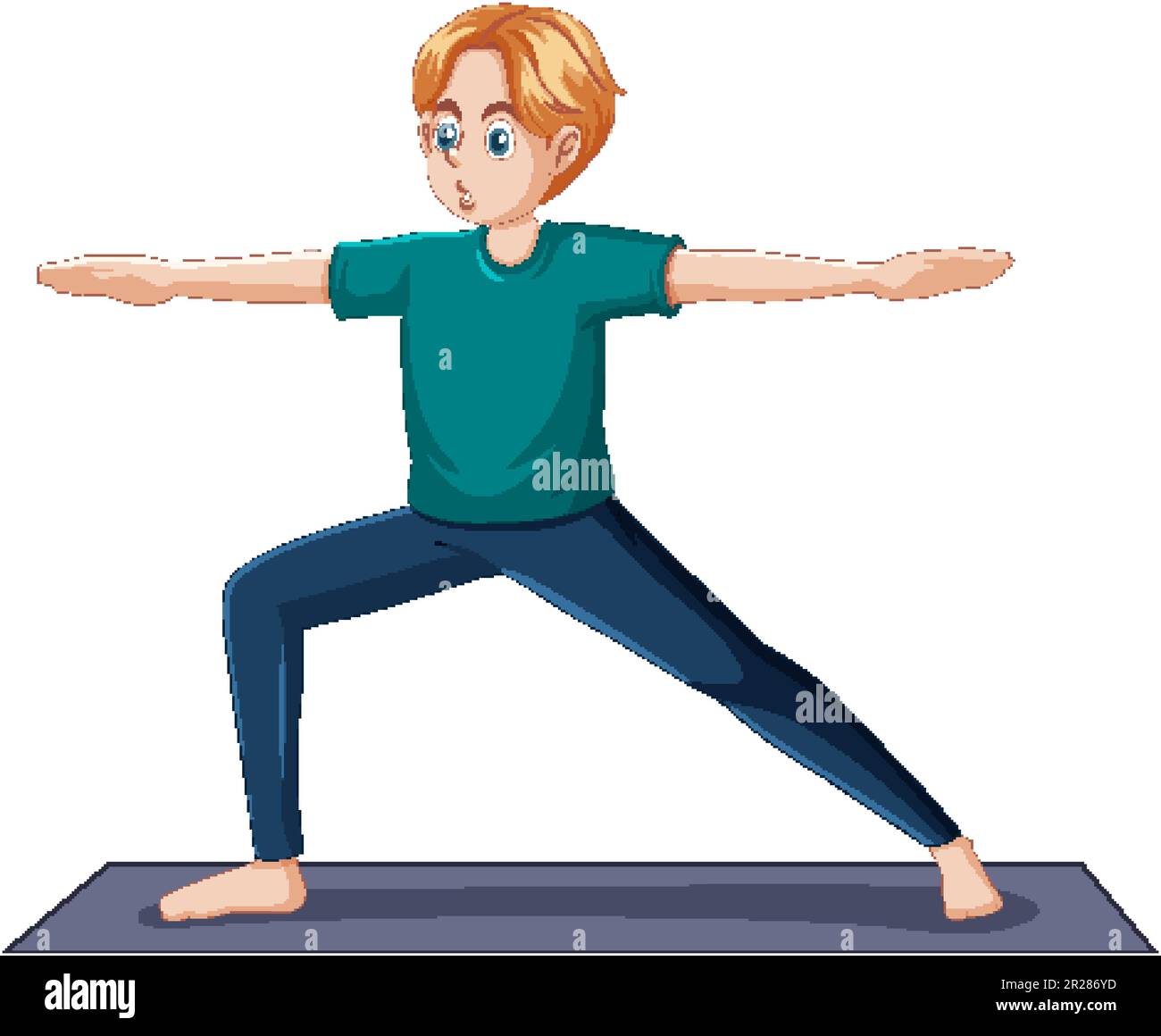 Teenage Boy Practicing Yoga for Health illustration Stock Vector Image ...