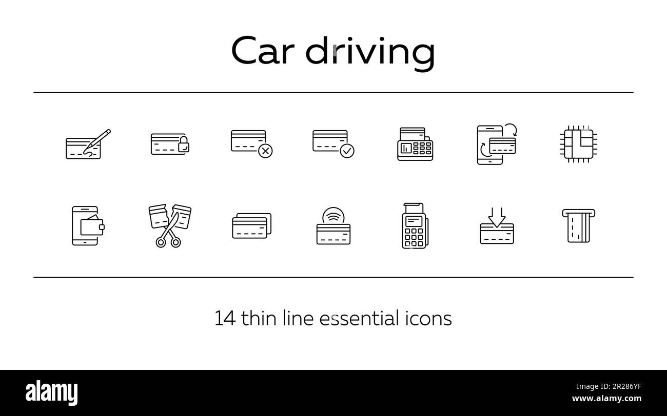 Card line icon set Stock Vector Image & Art - Alamy