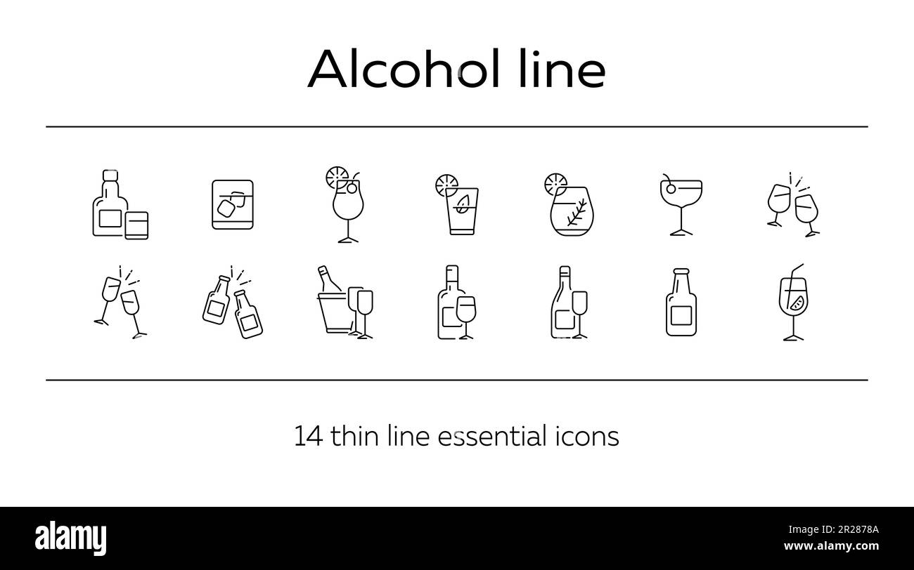 Alcohol line icons Stock Vector Image & Art - Alamy