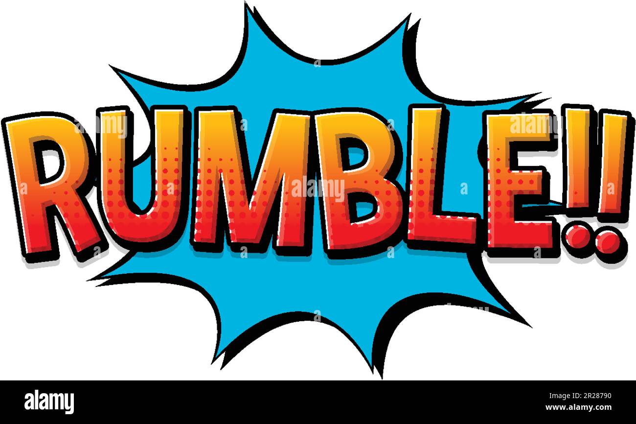 Rumble retro comic speech bubble and effect in pop art style ...