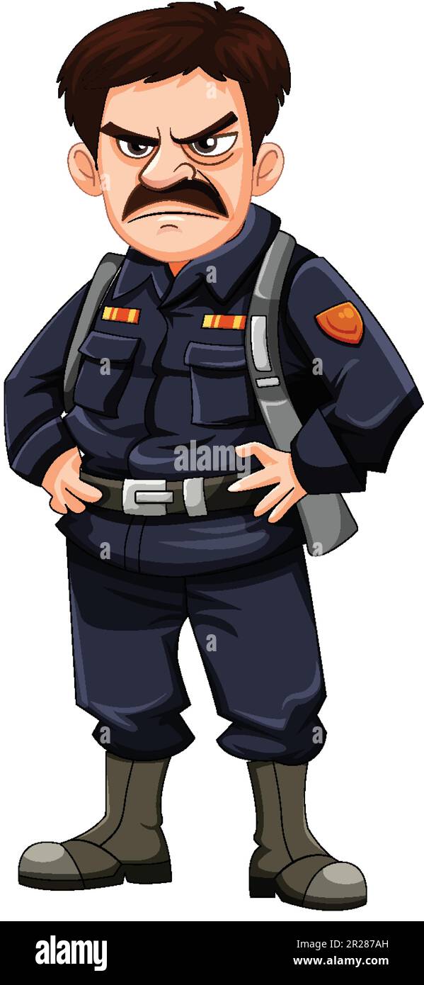Grumpy army officer cartoon illustration Stock Vector Image & Art - Alamy