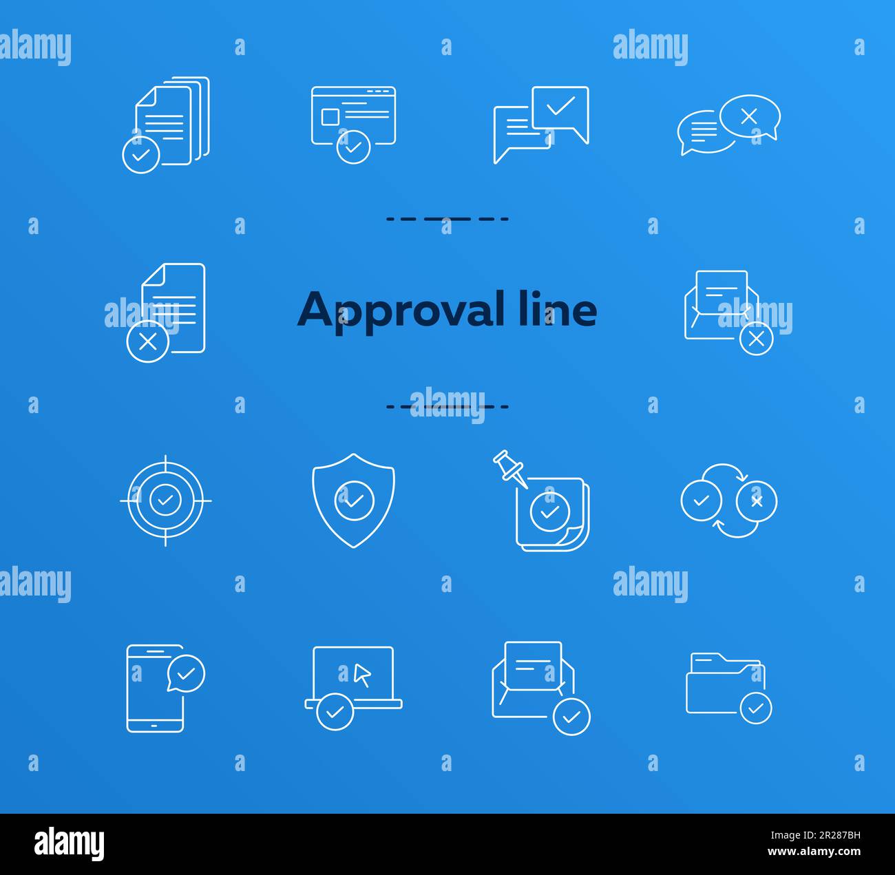 Approval line icons Stock Vector Image & Art - Alamy