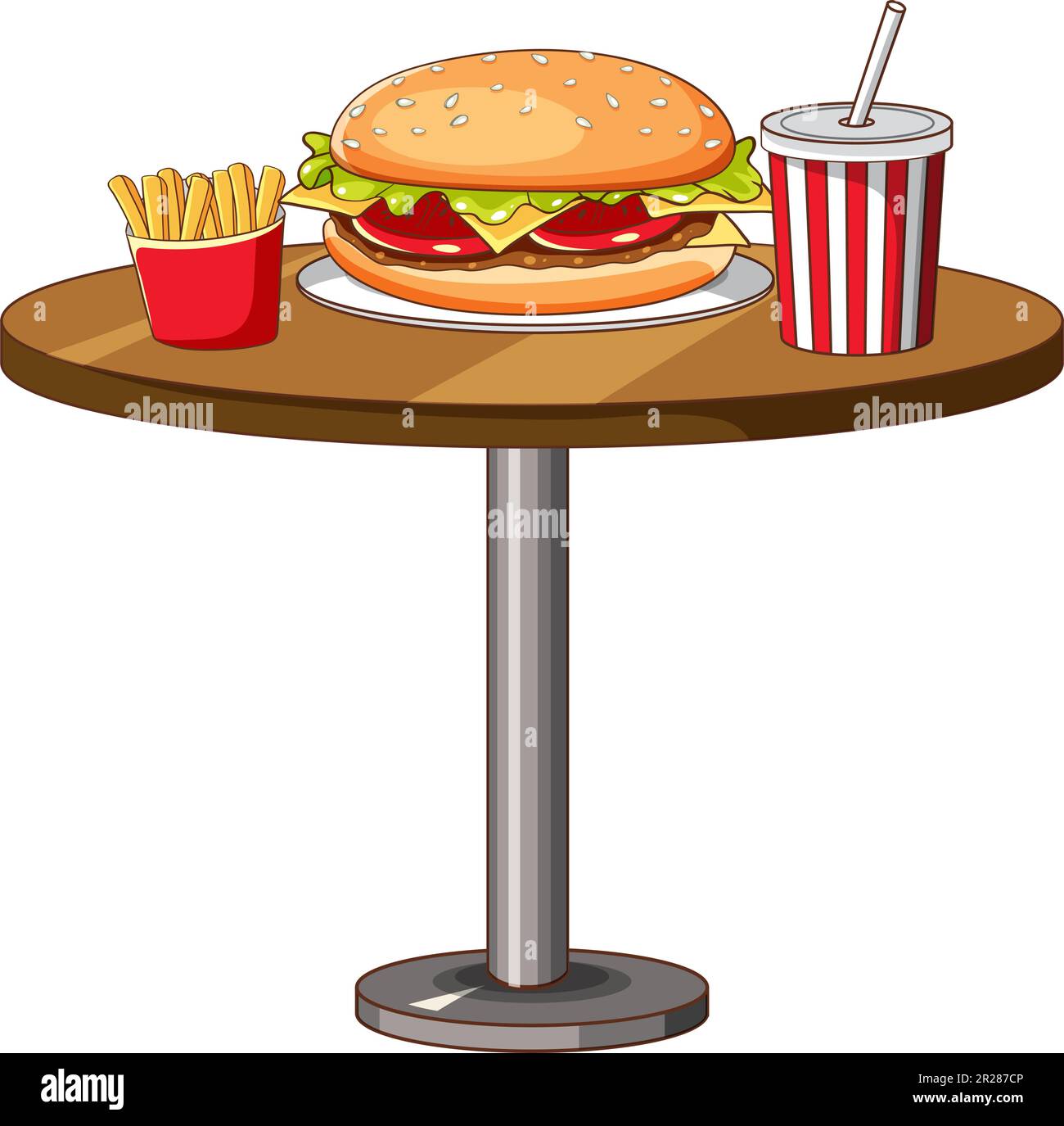 Junk food set on the table illustration Stock Vector Image & Art - Alamy