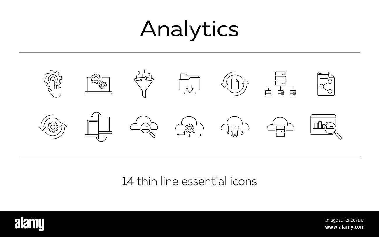 Analytics line icon set Stock Vector Image & Art - Alamy