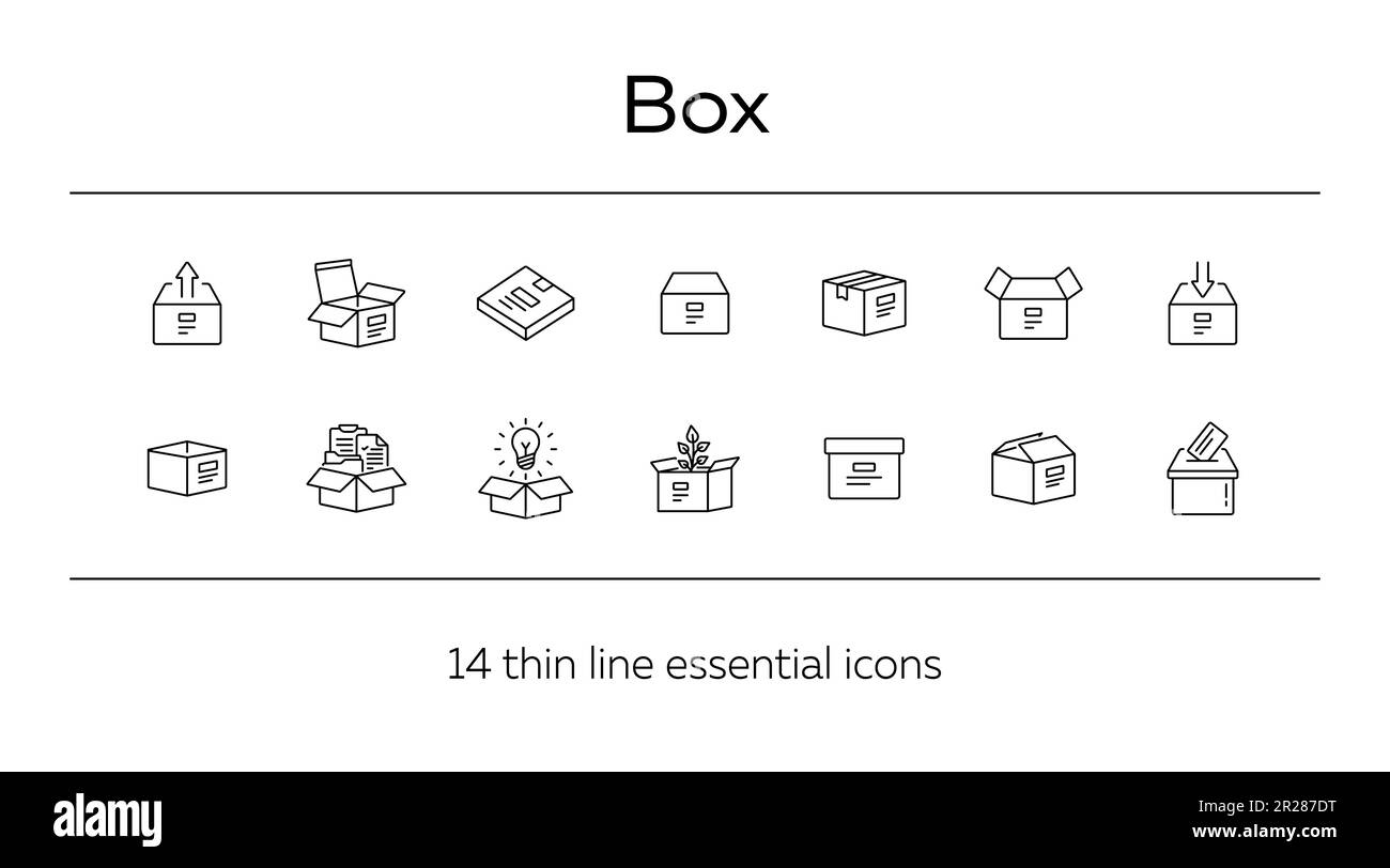 Box line icon set Stock Vector Image & Art - Alamy