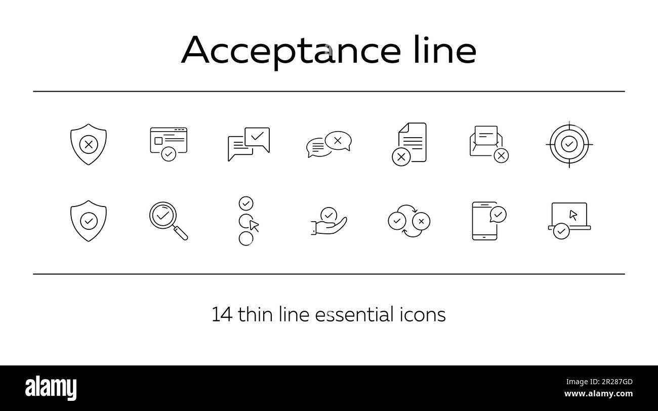 Acceptance outline icons hi-res stock photography and images - Alamy
