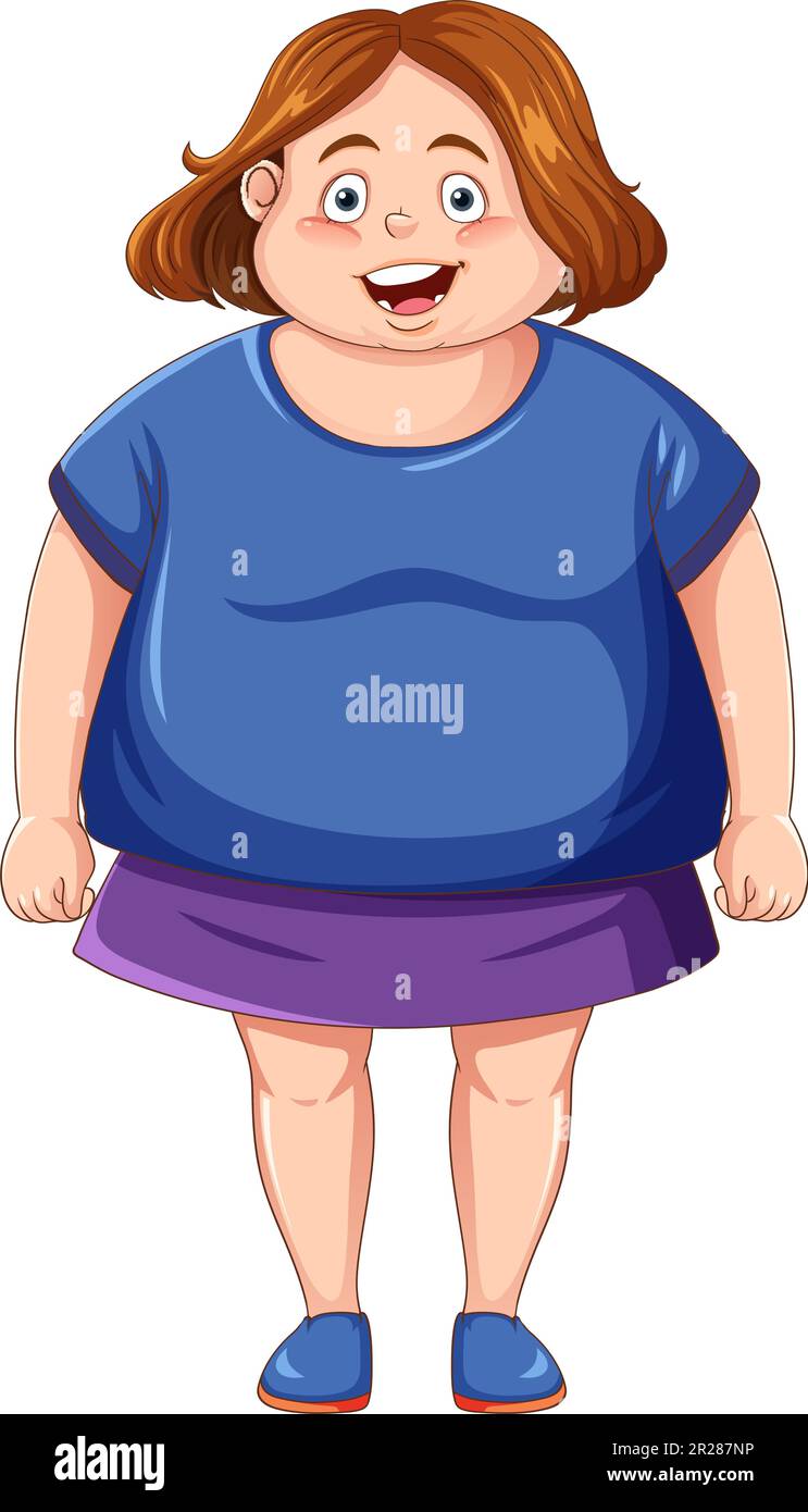 Overweight Girl Cartoon Character Illustration Stock Vector Image And Art