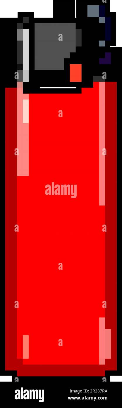 cigarette lighter fire game pixel art vector illustration Stock Vector ...