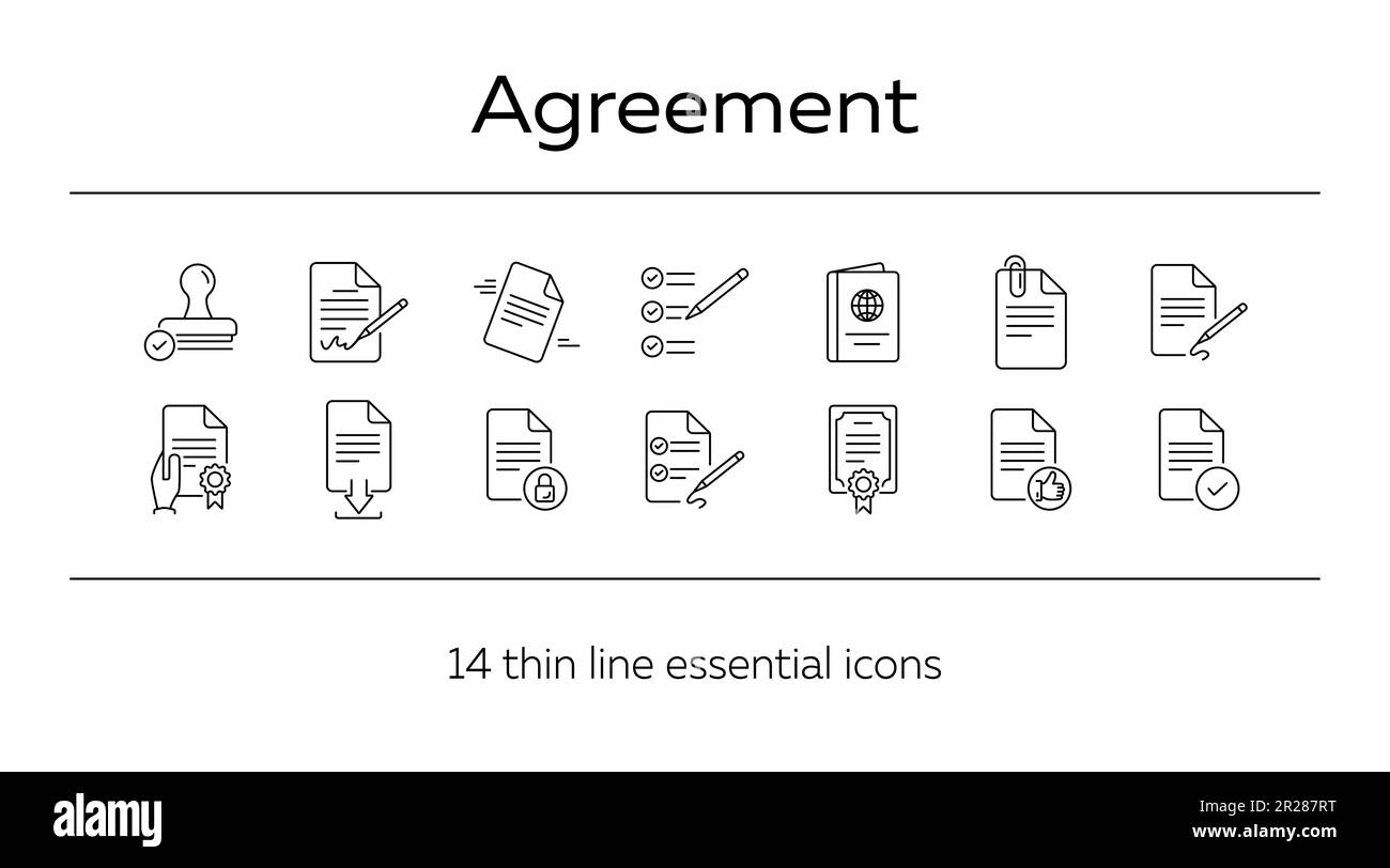Agreement document check logo Black and White Stock Photos & Images - Alamy