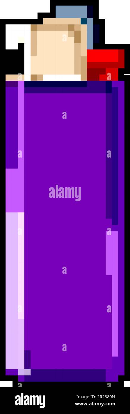 flame lighter fire game pixel art vector illustration Stock Vector ...