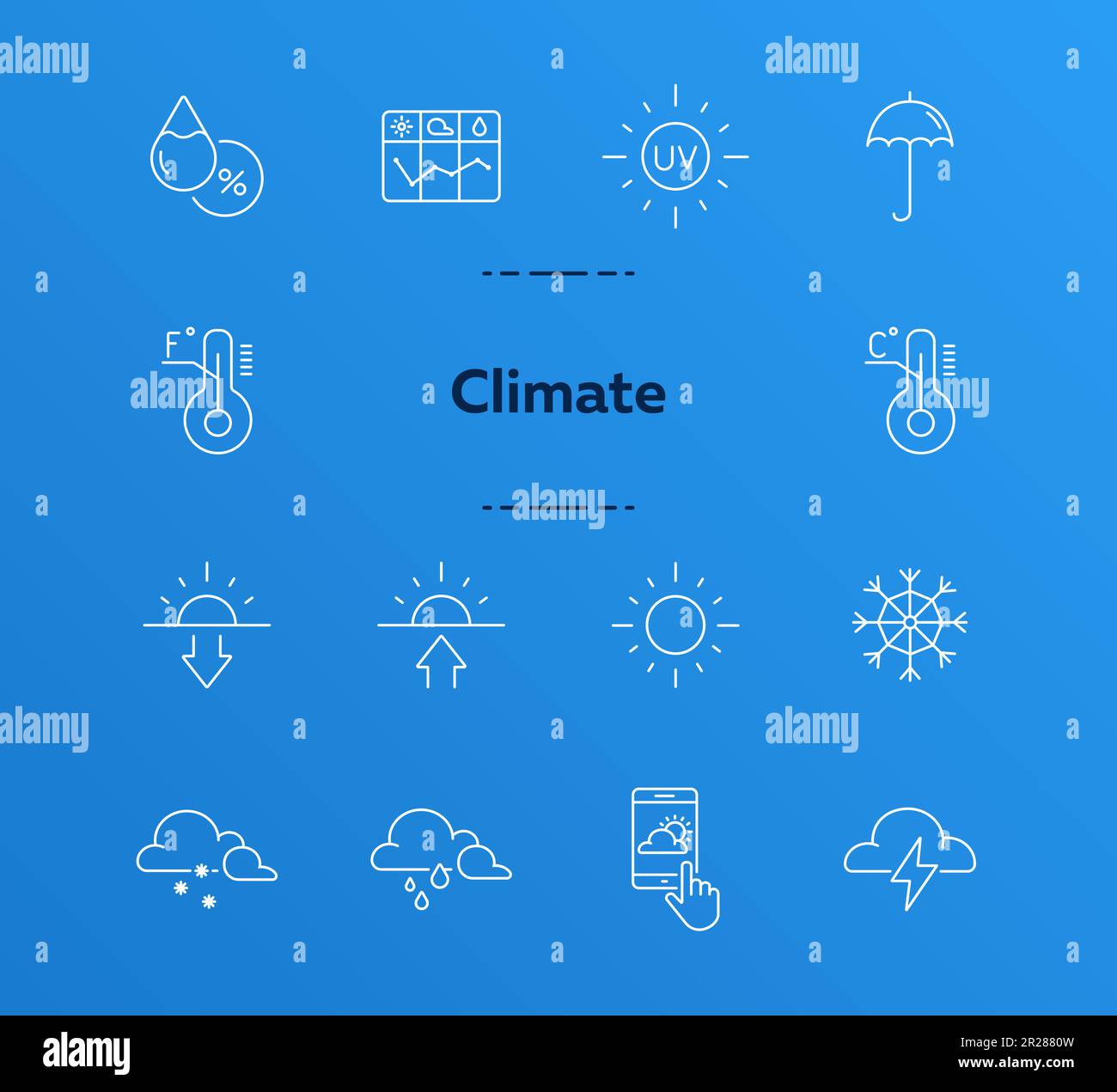 Climate line icon set Stock Vector Image & Art - Alamy