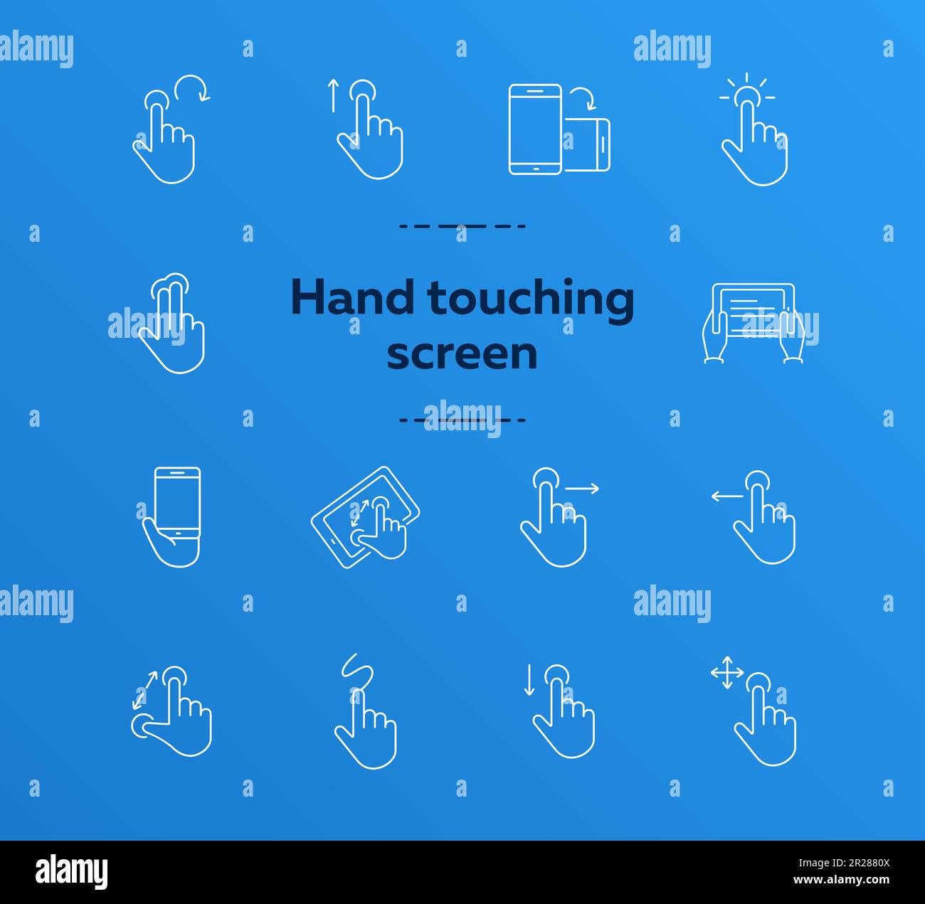 Hand touching screen icons Stock Vector Image & Art - Alamy