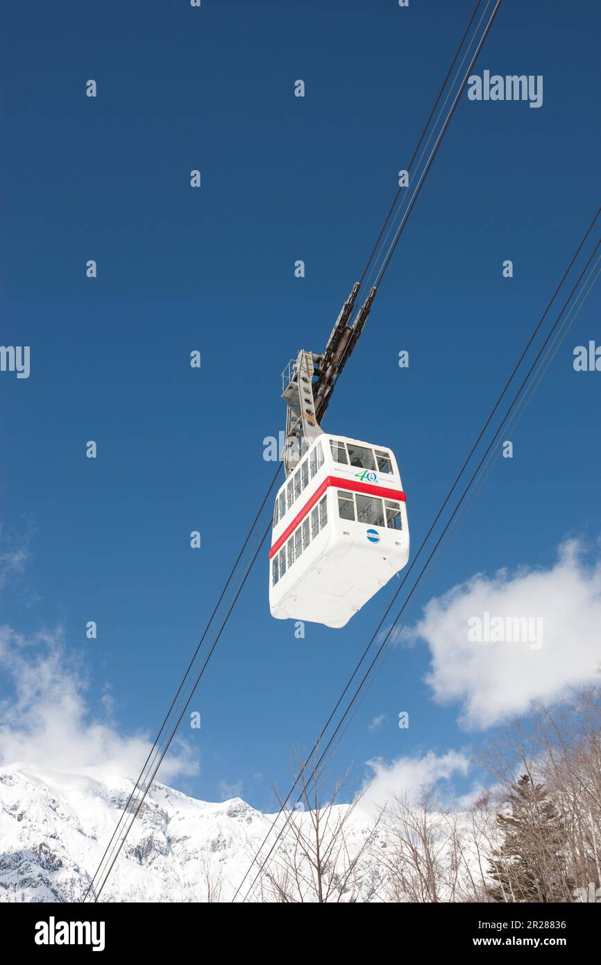Shin-Hotaka ropeway in winter Stock Photo - Alamy