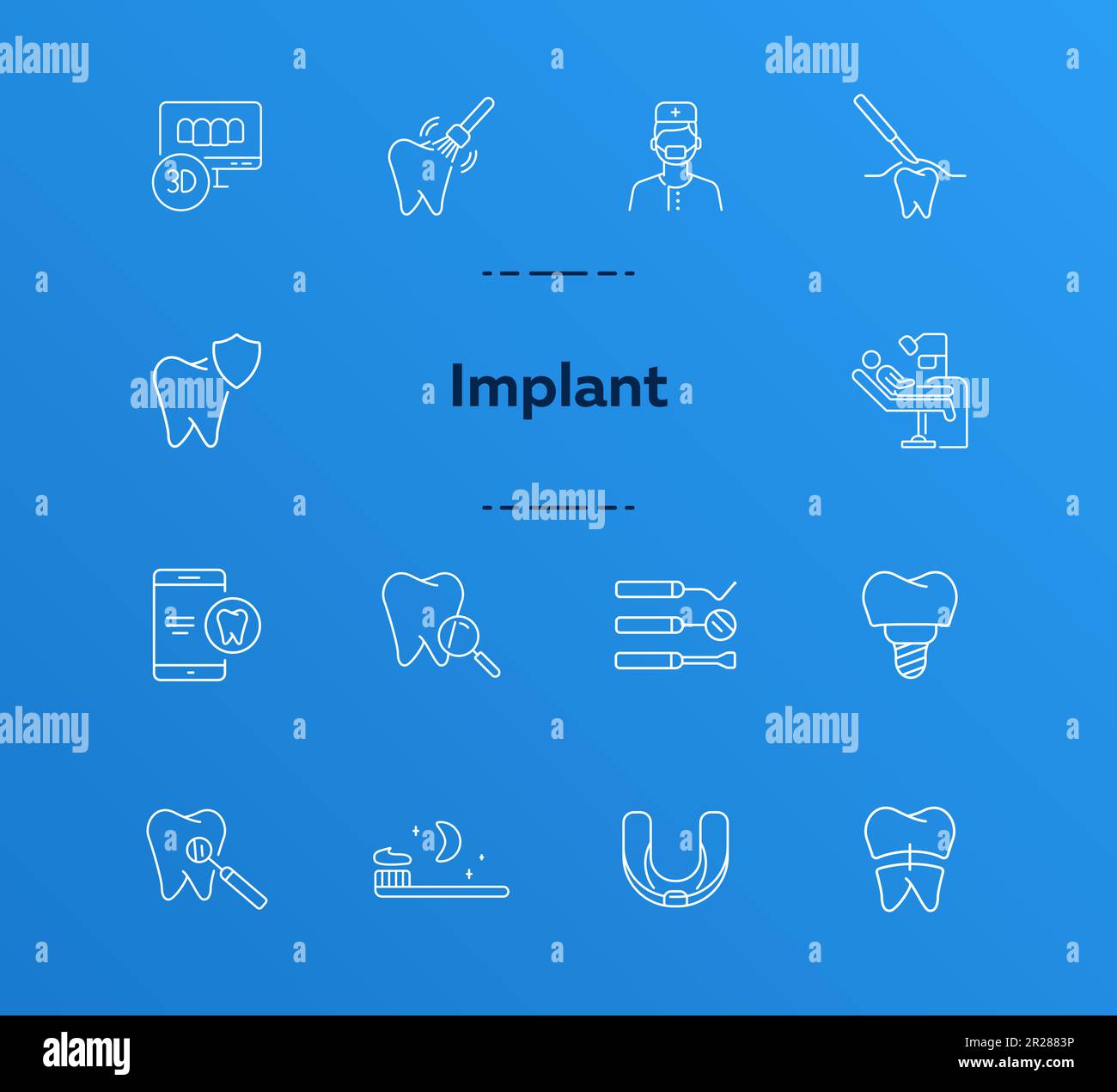Implant icons. Set of line icons Stock Vector Image & Art - Alamy