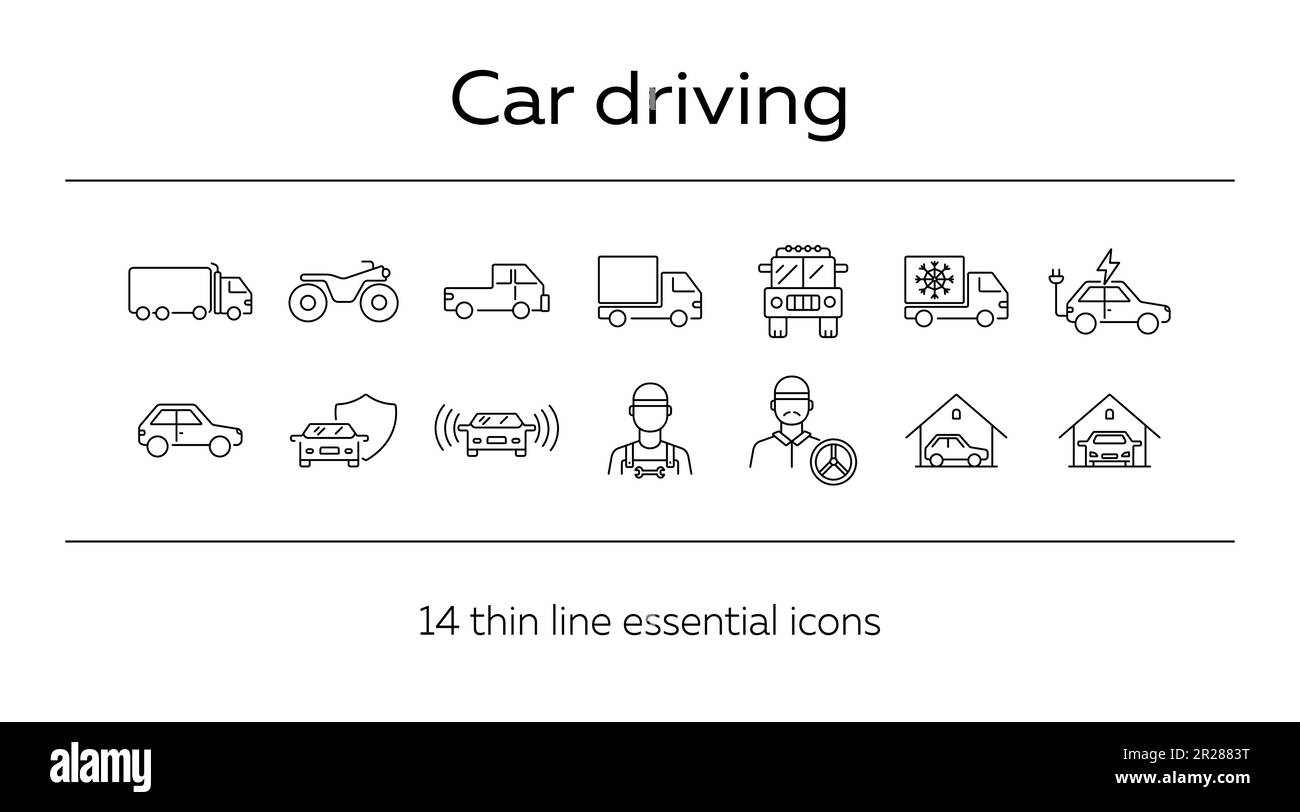Car driving line icon set Stock Vector Image & Art - Alamy Car driving line icon set Stock Vector Image & Art - Alamy
