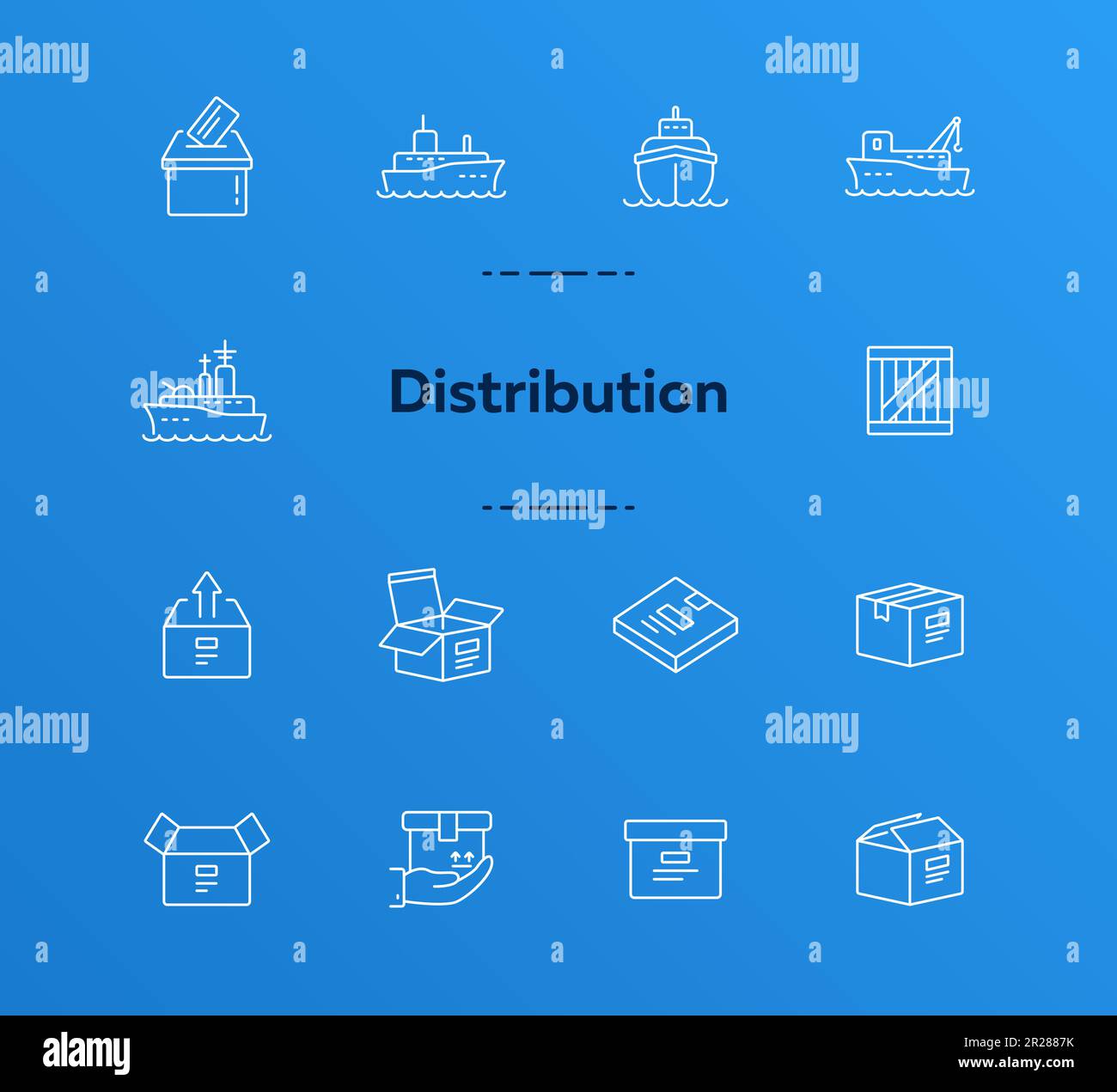 Distribution line icon set Stock Vector Image & Art - Alamy