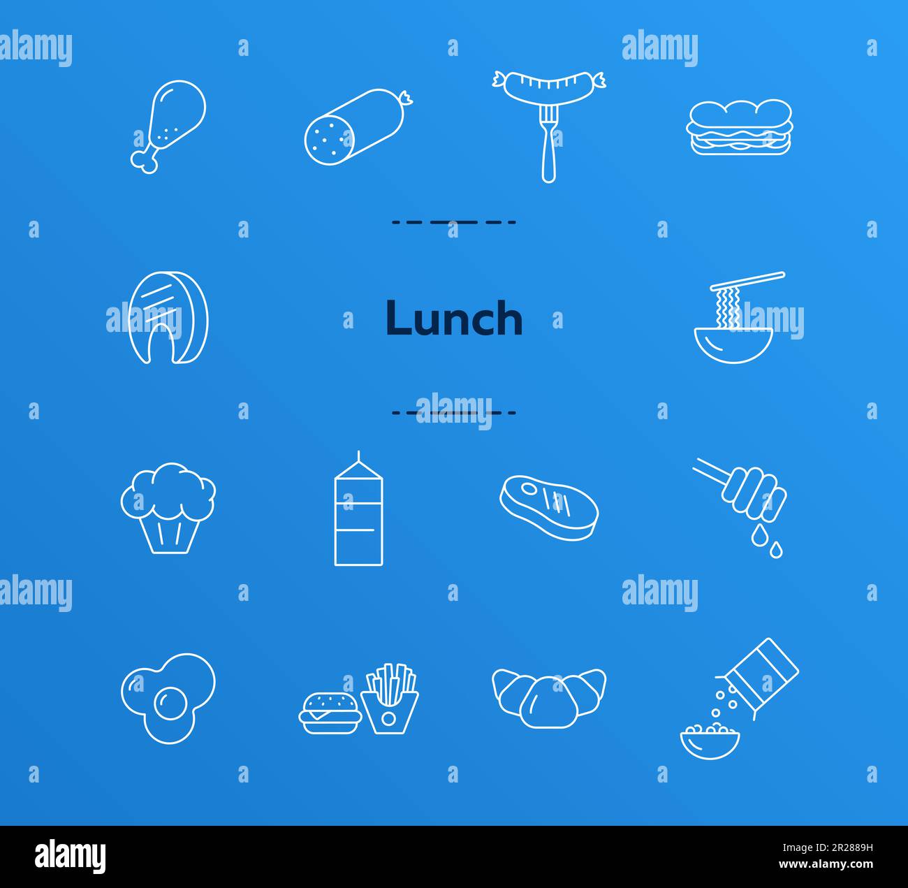 Lunch line icon set Stock Vector Image & Art - Alamy