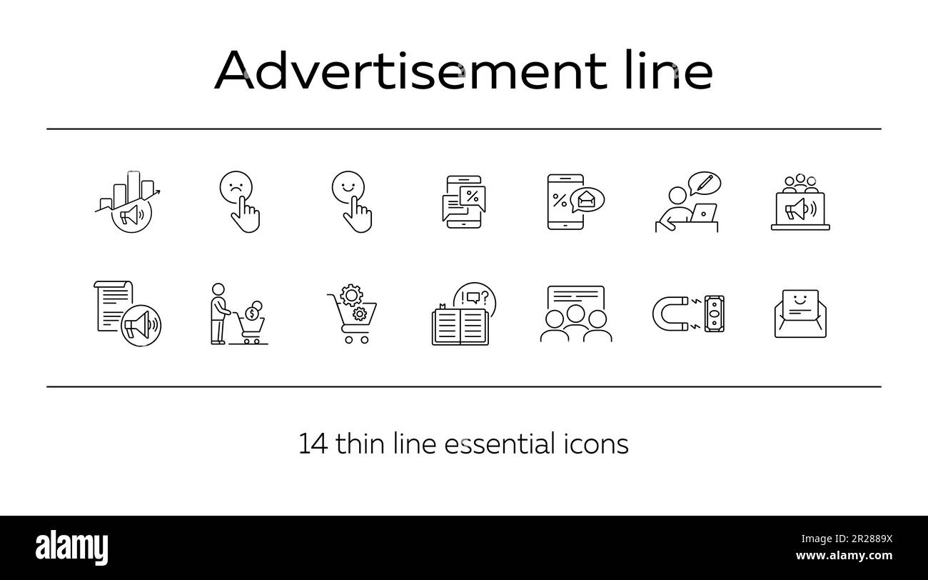 Icon advertisement digital marketing Black and White Stock Photos ...