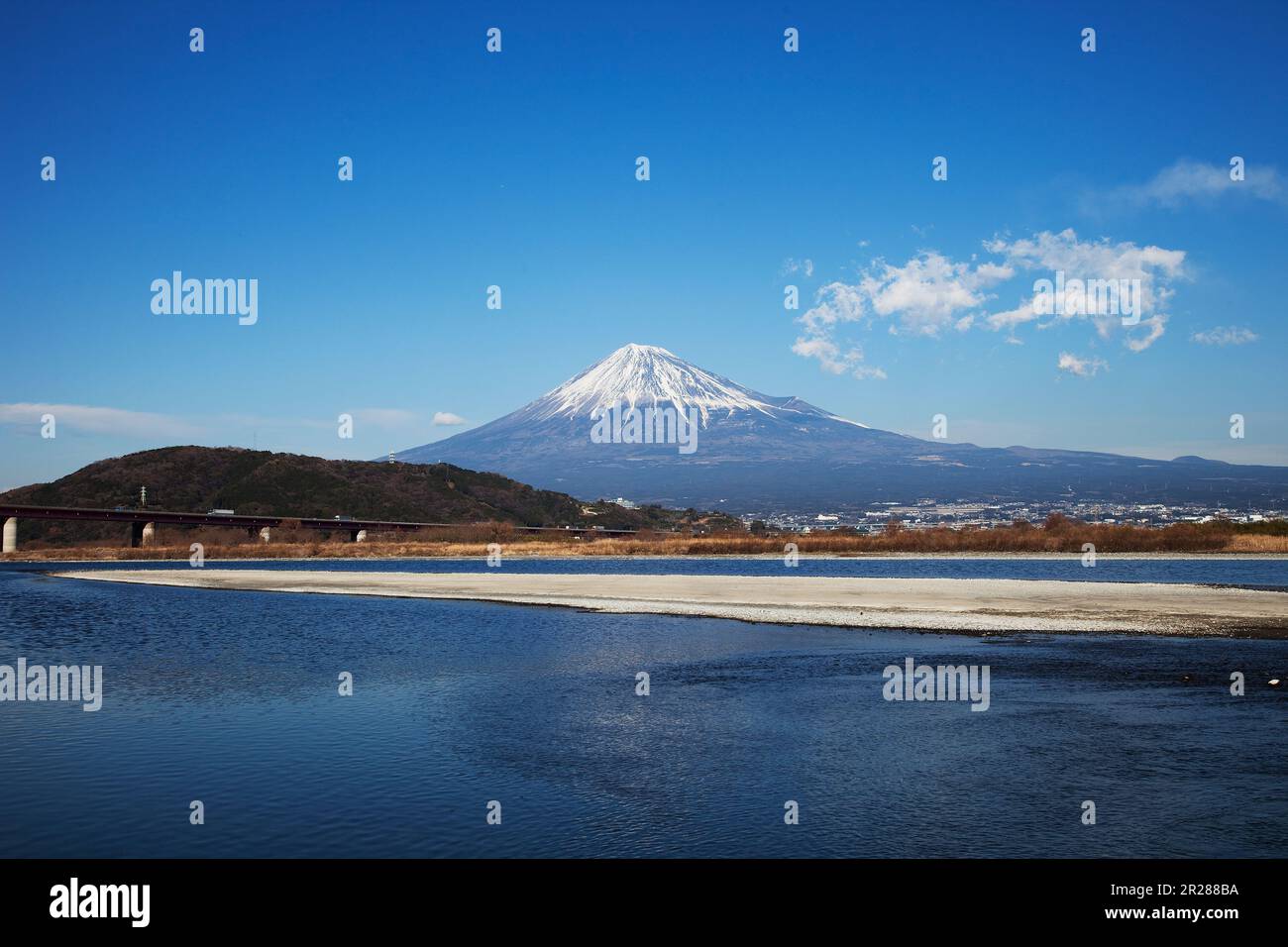 Fujikawa river and Mt. Fuji Stock Photo - Alamy