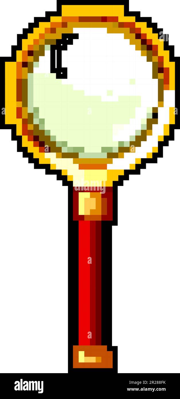 research magnifying glass game pixel art vector illustration Stock ...