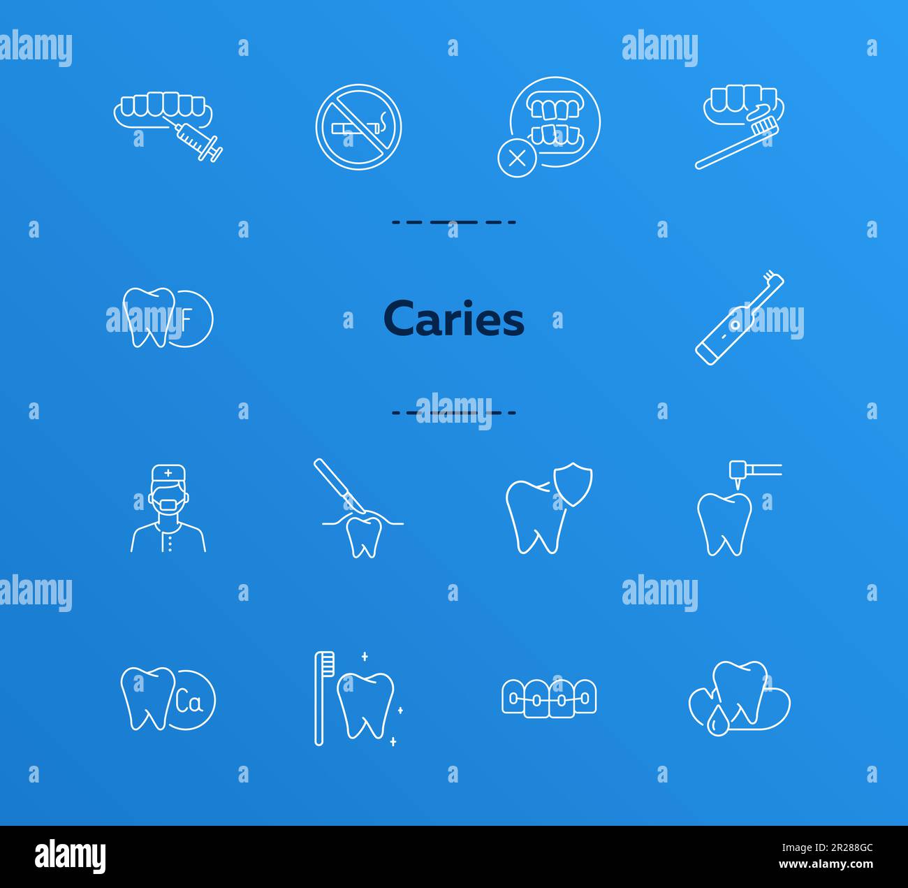 Caries icons. Set of line icons Stock Vector Image & Art - Alamy