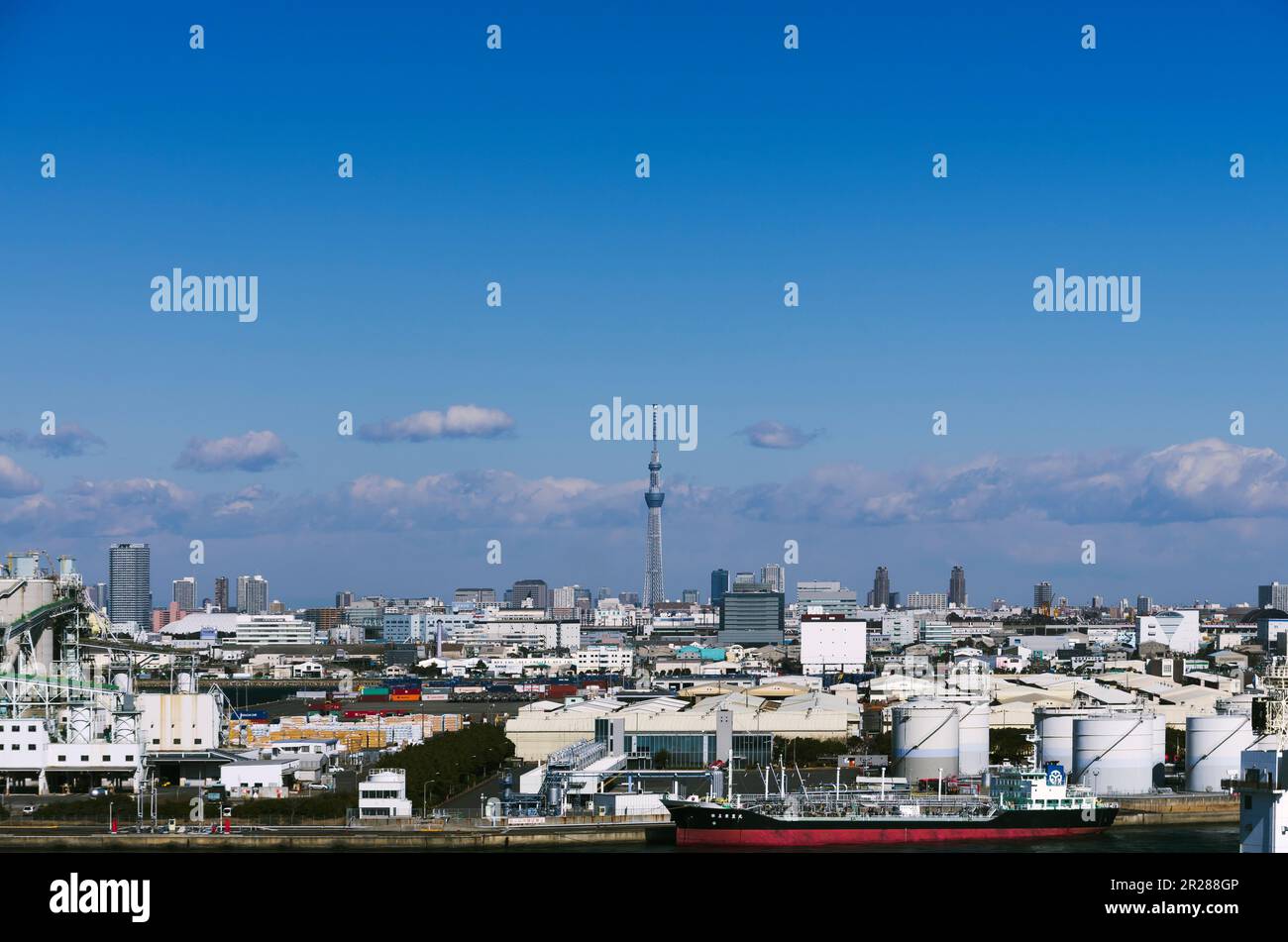 View of Tokyo sky tree area from Tokyo gate bridge Stock Photo - Alamy