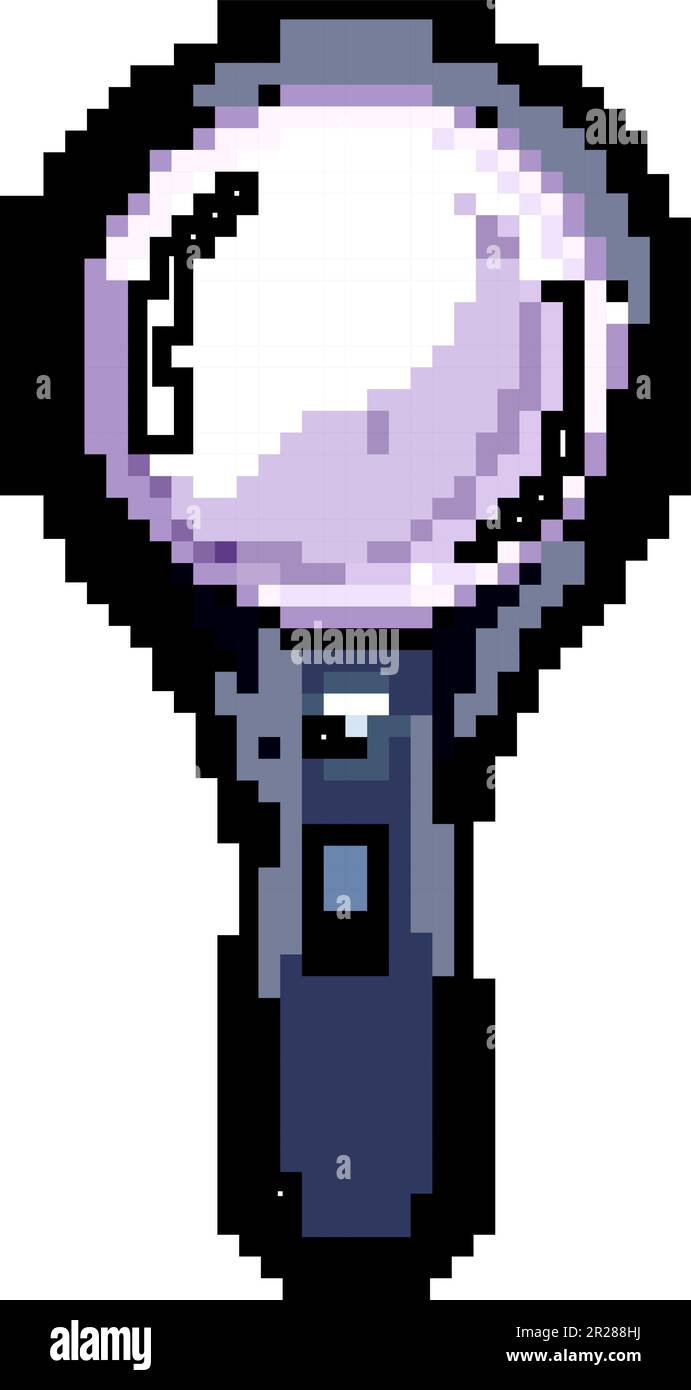 look magnifying glass game pixel art vector illustration Stock Vector ...