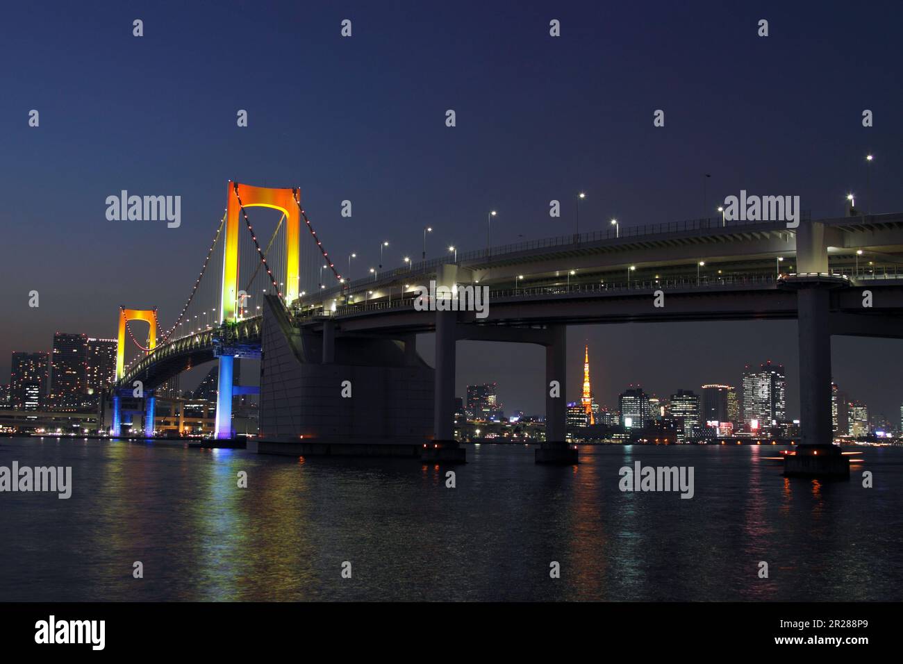 Rainbow Bridge at night Stock Photo - Alamy